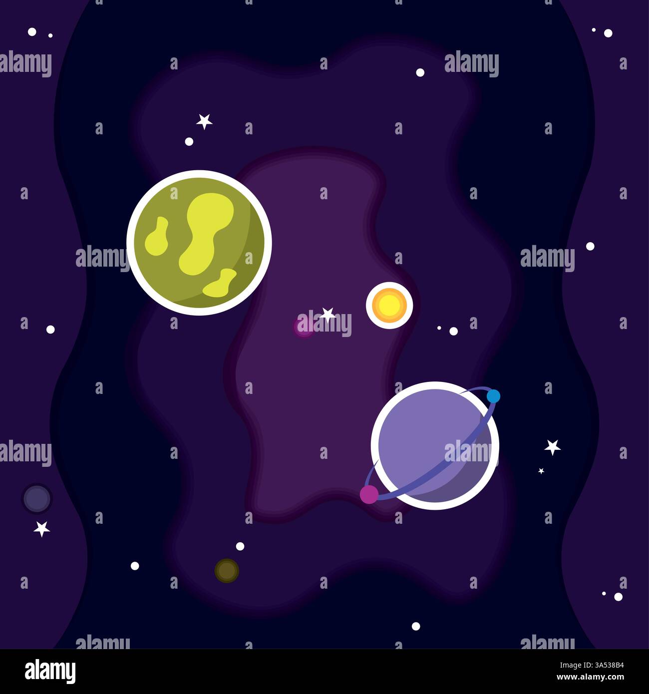 Colored universe background with a group of planets Vector Stock Vector ...