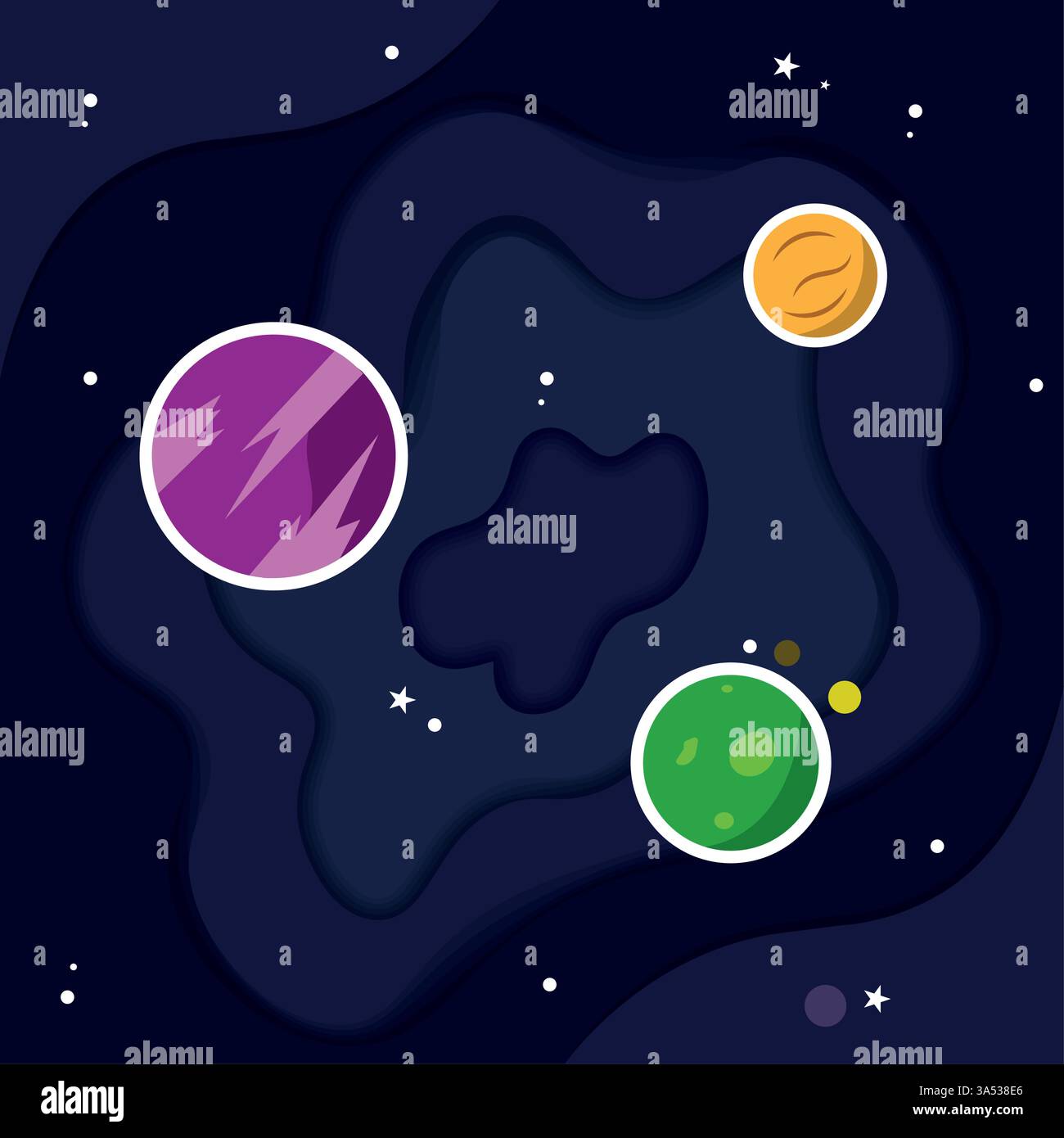 Colored universe background with a group of planets Vector Stock Vector ...