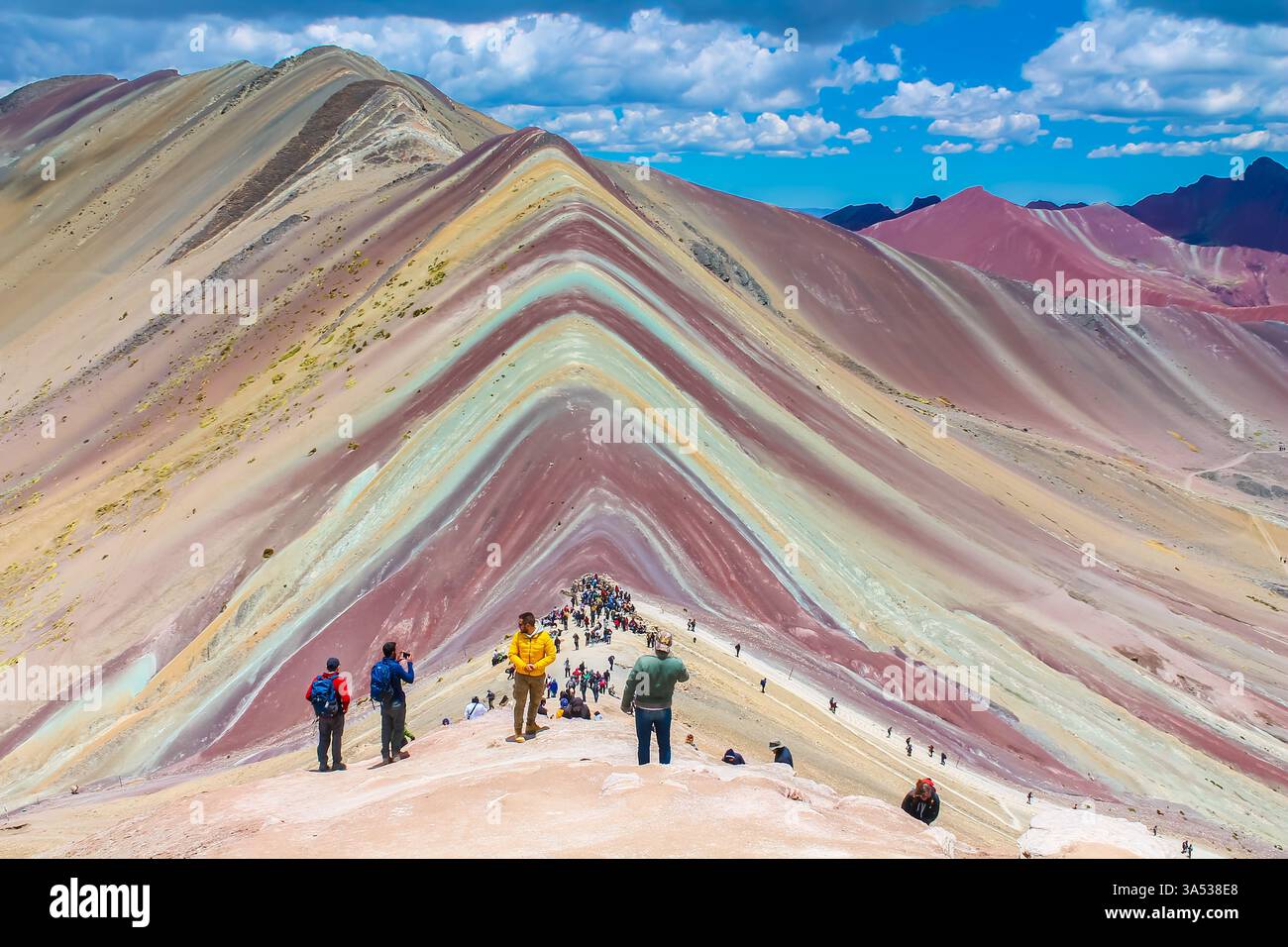 Rainbow mountain in Peru tourist attraction in the region of Cusco in ...