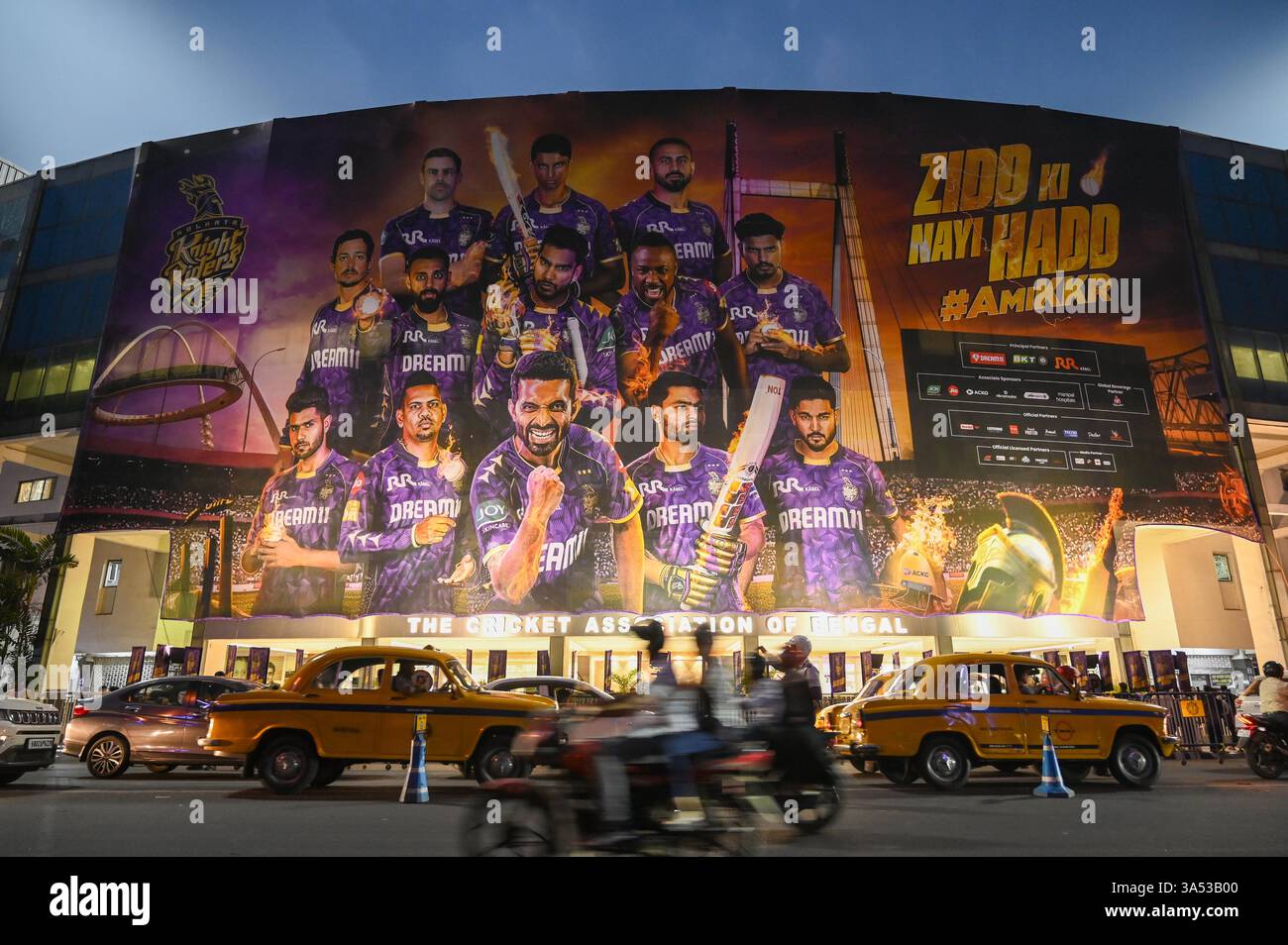 KOLKATA, INDIA - MARCH 20: Eden Gardens stadium decked up with posters ...