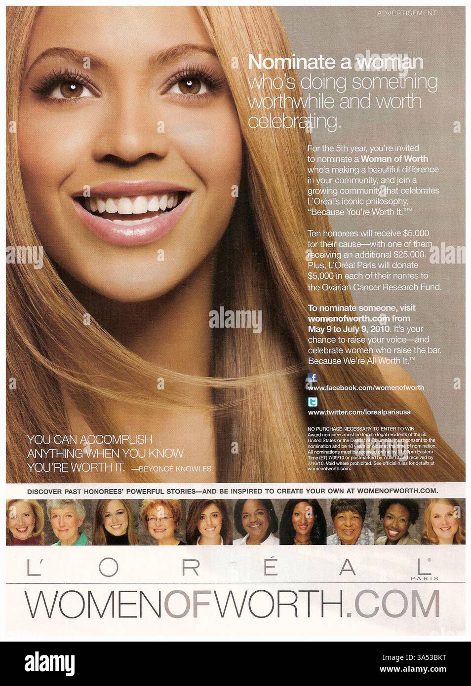 2010 ad for L'Oréal featuring Beyoncé. The poster is advertising L ...