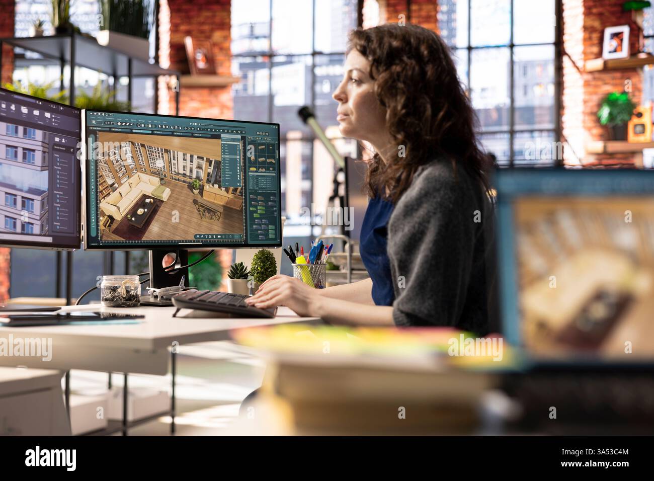 Professional architectural designer configures hi-res stock photography ...