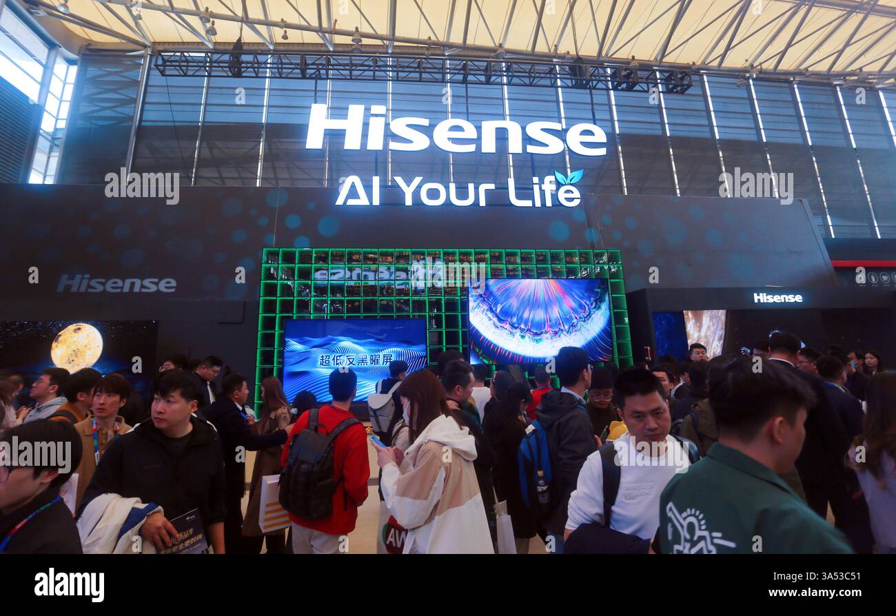 SHANGHAI, CHINA - MARCH 20, 2025 - Visitors visit the smart TV and ...