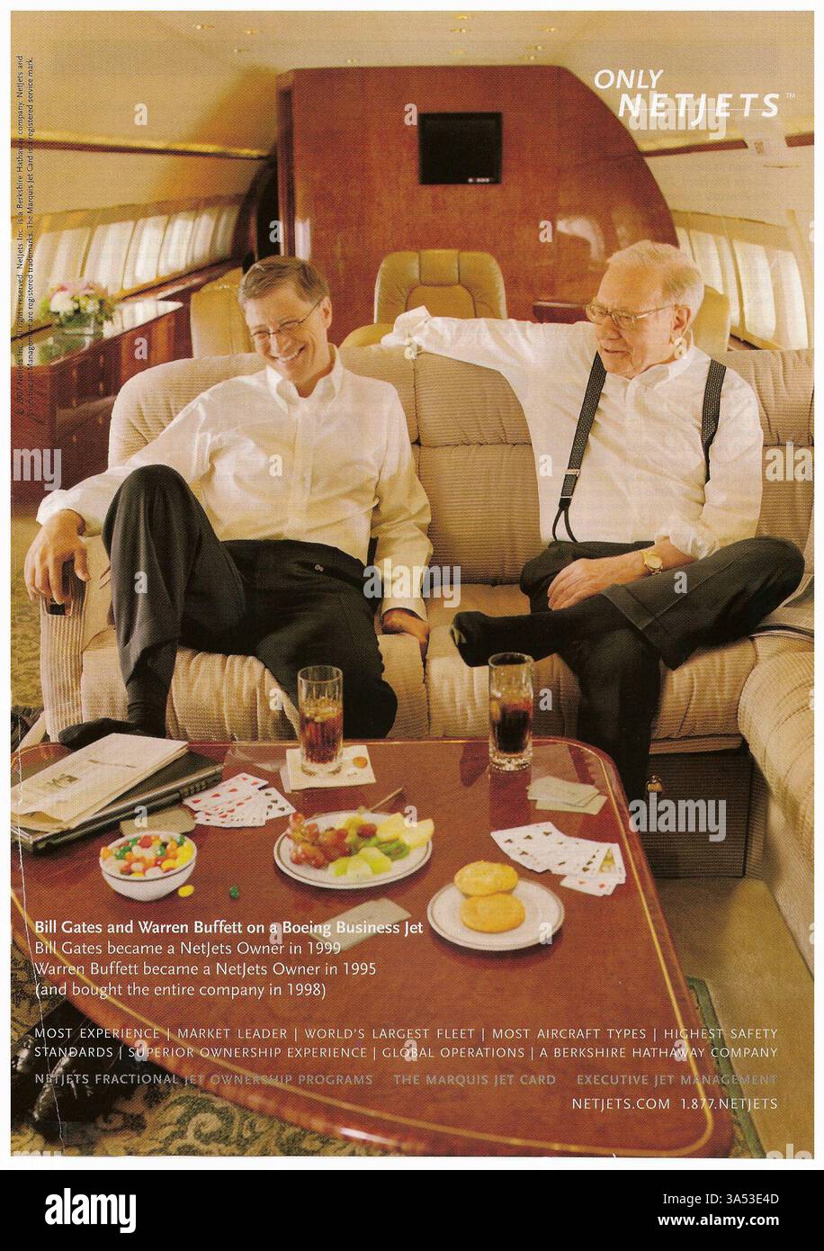 2007 Bill Gates & Warren Buffett for NetJet Boeing Business Jet print ...