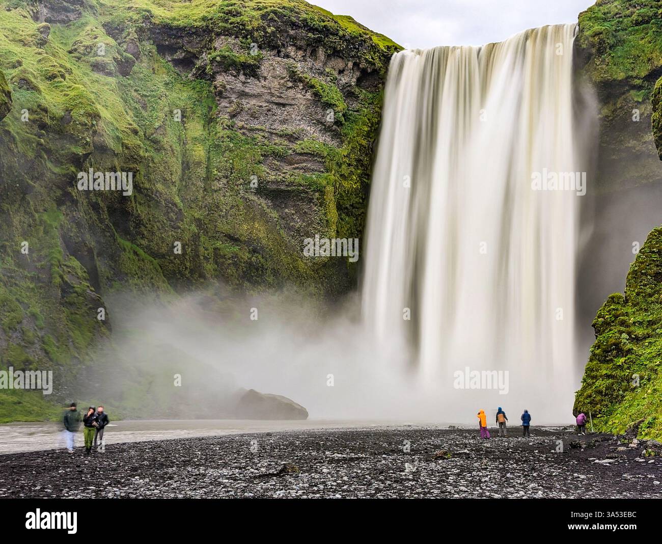 Famous Skogafoss waterfall and the hike of 20 waterfalls, Iceland Stock ...