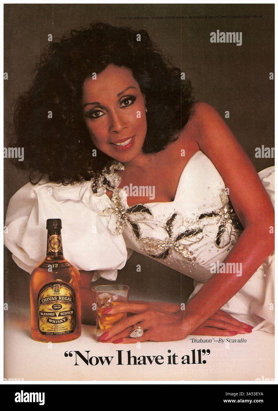 1989 Diahann Carroll for Chivas Regal Print Ad Stock Photo - Alamy