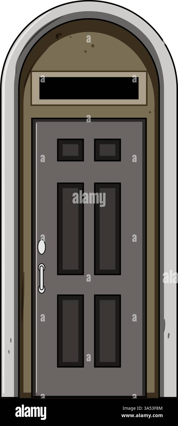 foyer door house entrance cartoon vector illustration Stock Vector ...