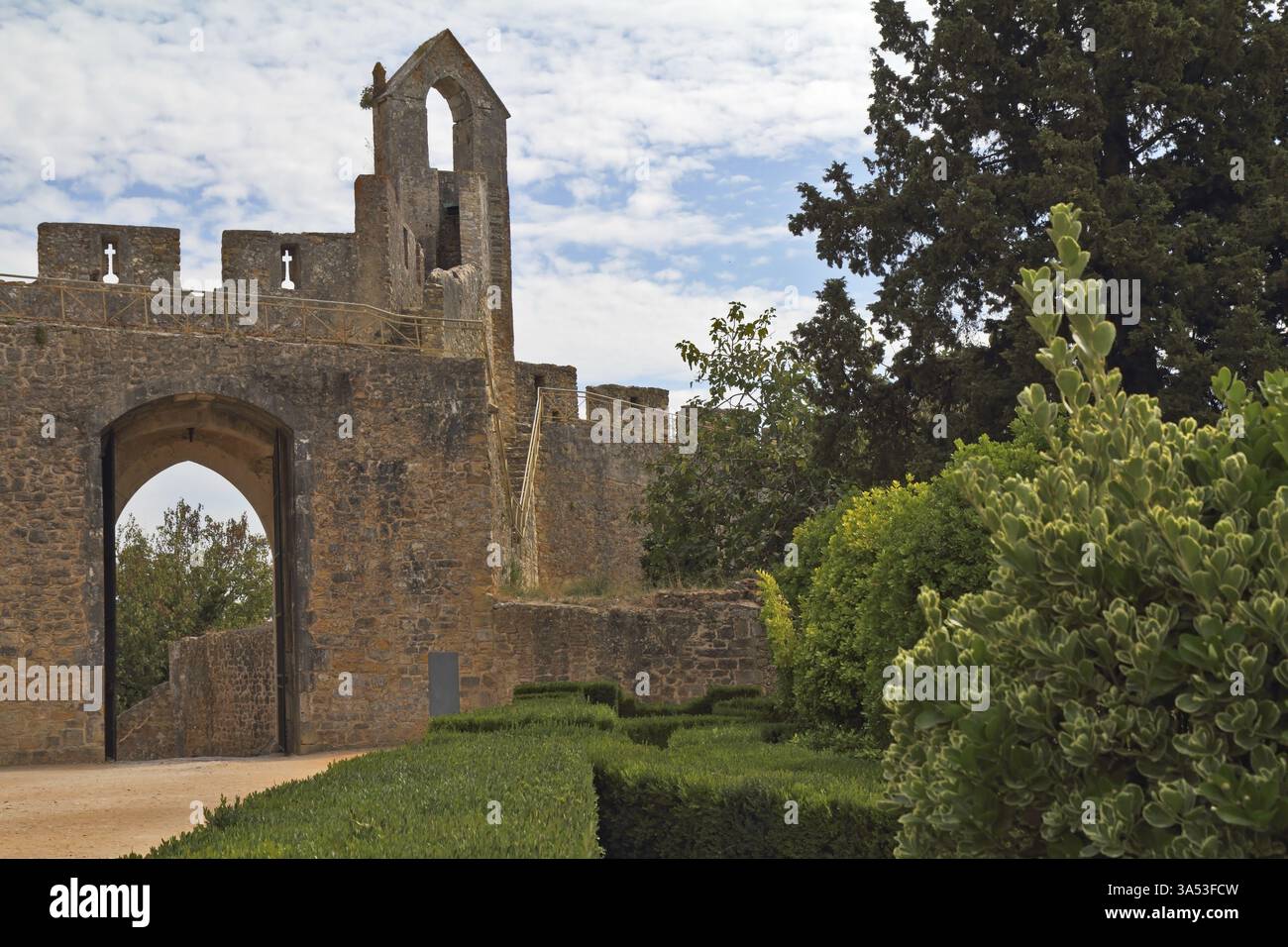 The beautiful architecture of the castle Templars in Tomar. Magnificent ...