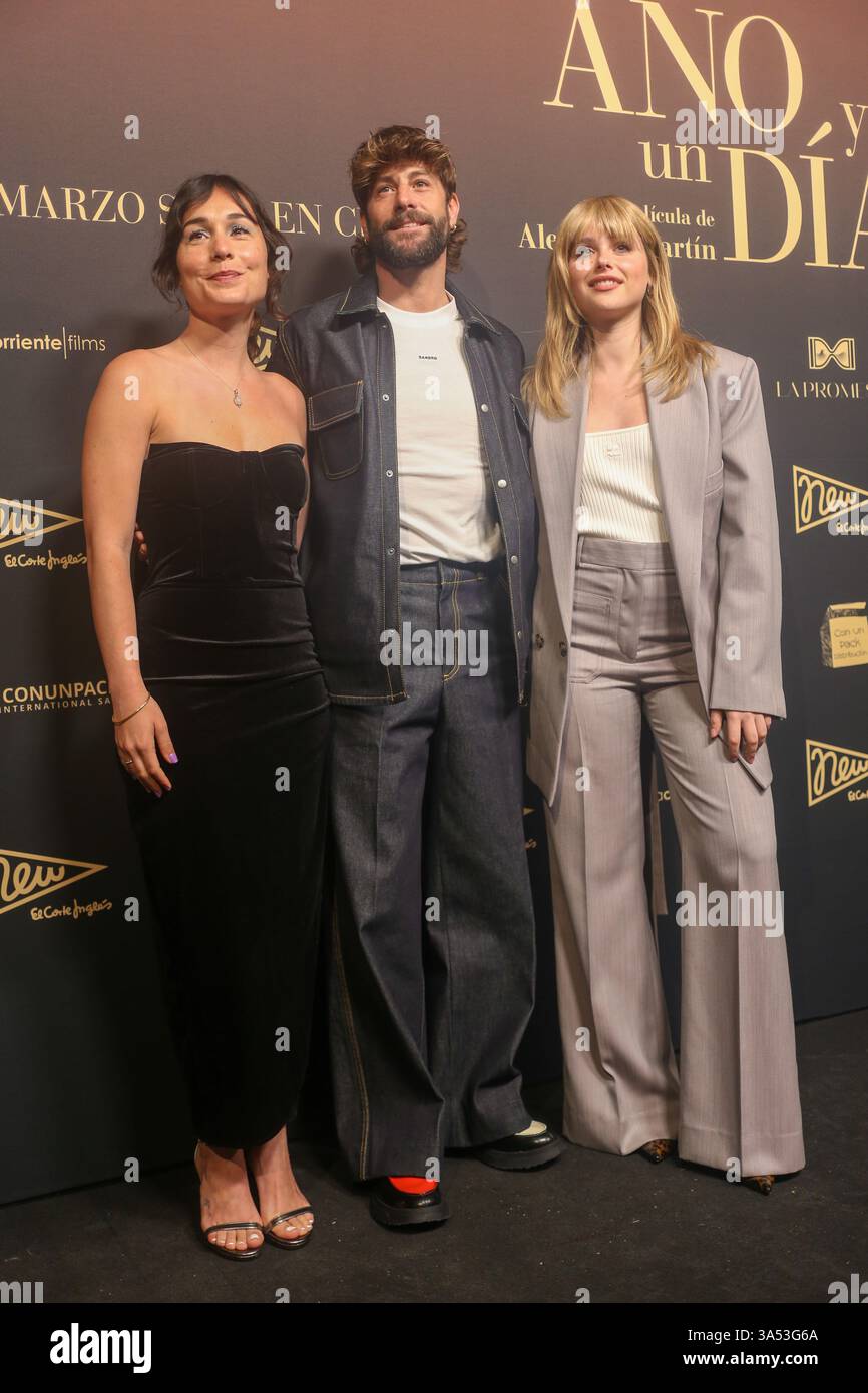 Madrid, Spain, March 20, 2025: The film's actors, Nadia de Santiago (L ...