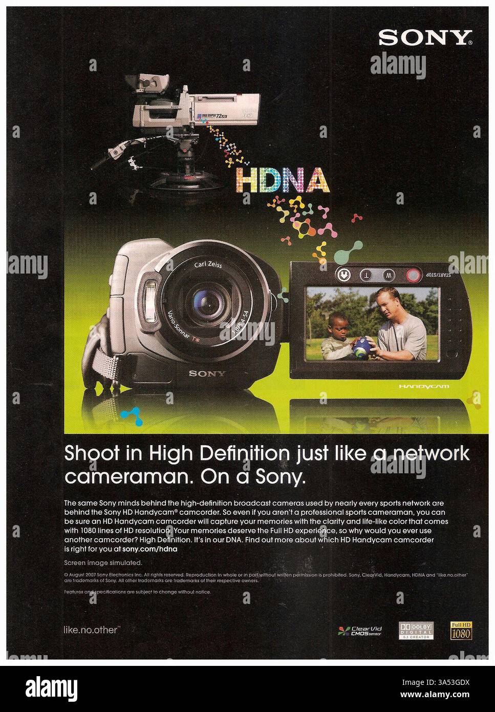 2007 Sony HDNA Handycam Camcorder Ad featuring Payton Manning Stock ...