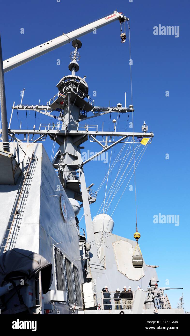 Naval Station Mayport, Florida, USA. 19th Mar, 2025. Sailors assigned ...