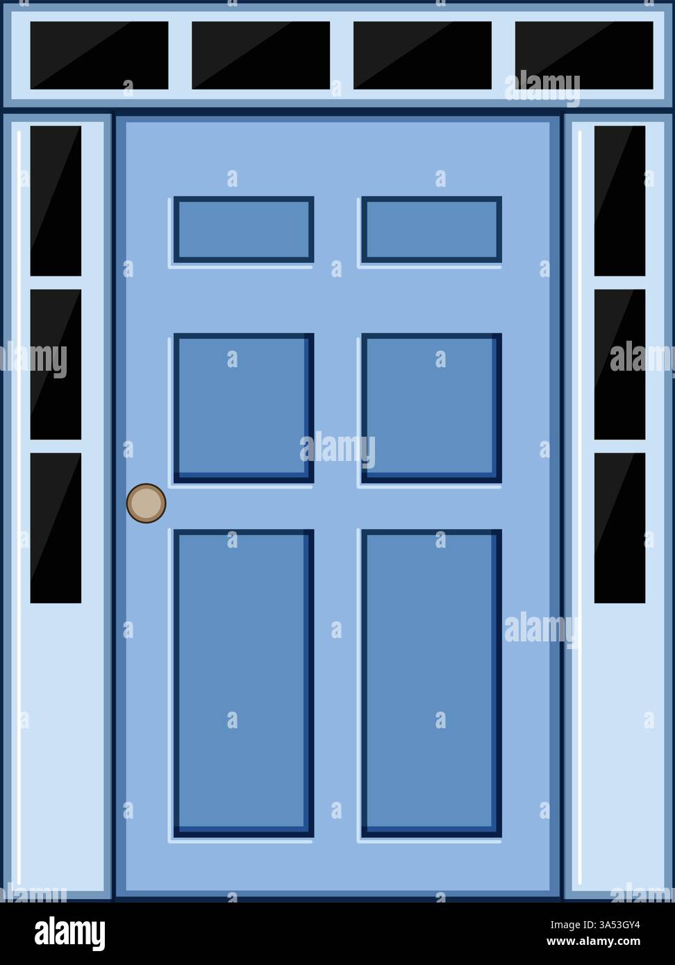 passage door house entrance cartoon vector illustration Stock Vector ...