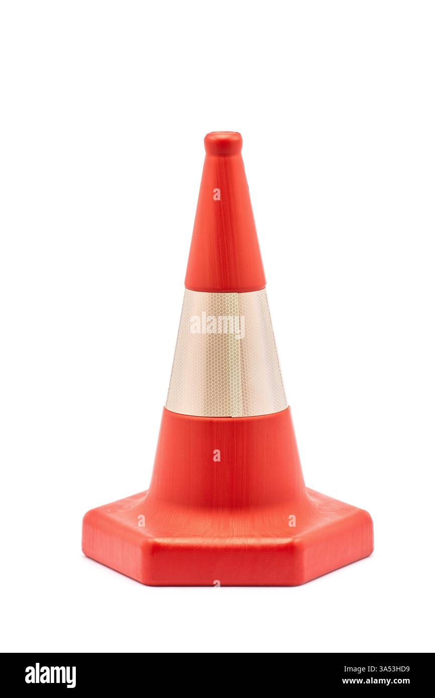 Bright Orange Traffic Cone with Reflective Stripes for Road Safety and ...