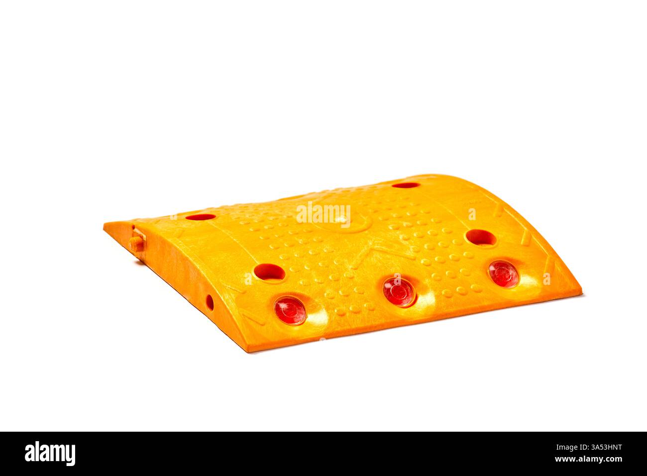 Bright Orange Rubber Speed Bump with Reflective Strips for Enhanced ...