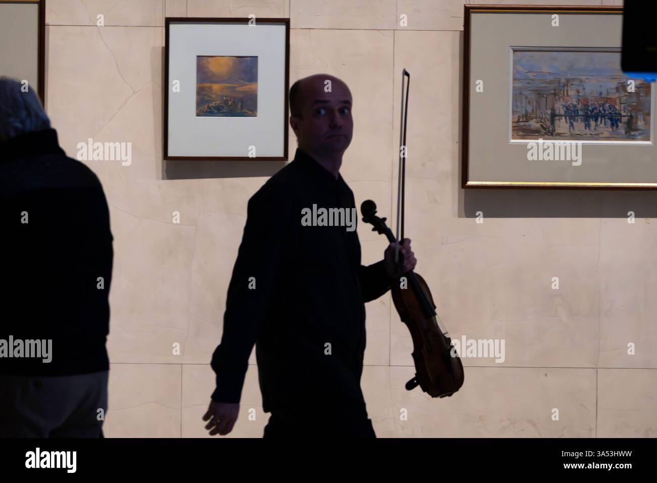 A violinist of Russian conductor Yuri Bashmet's Chamber ensemble ...