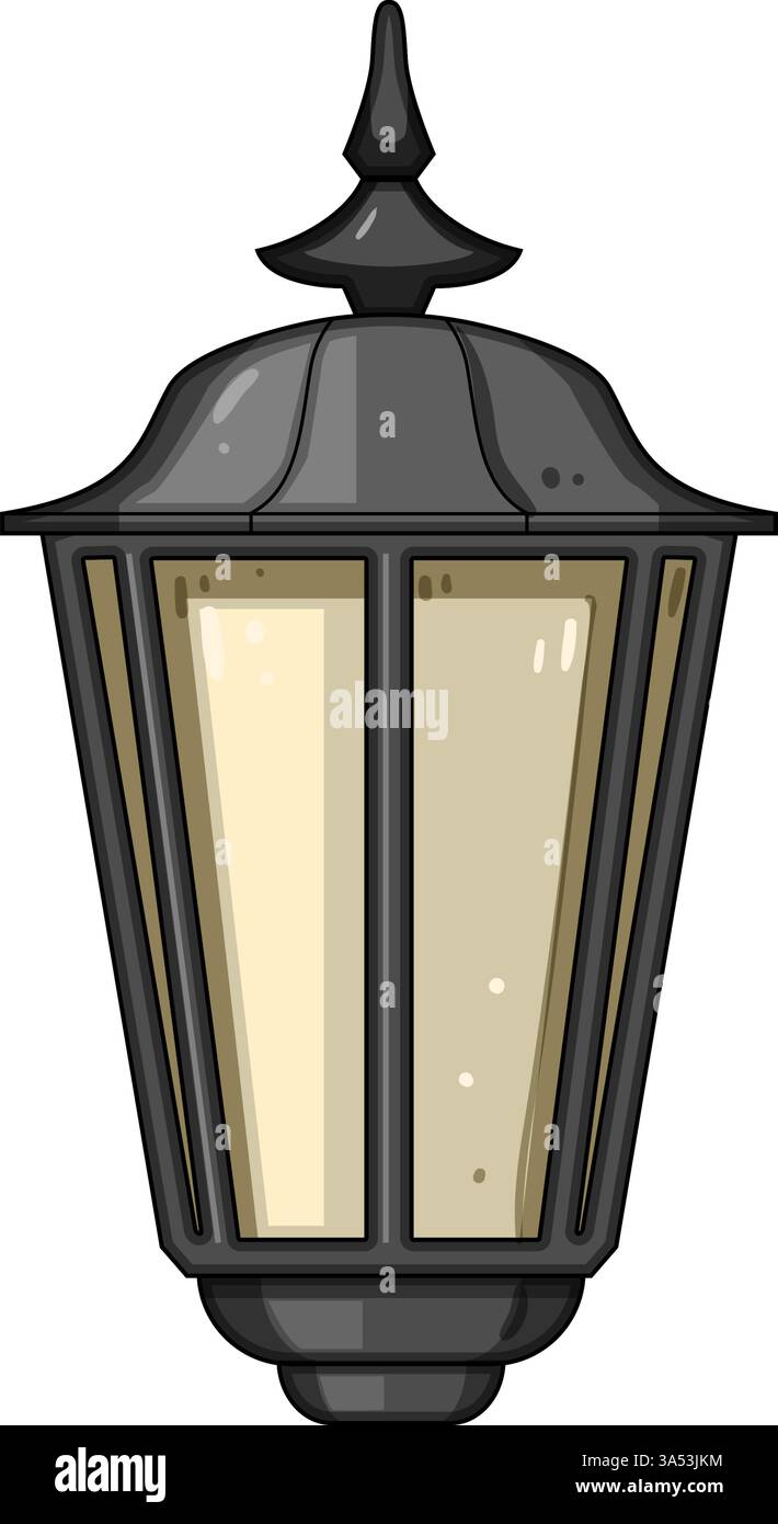 fixture exterior lamp cartoon vector illustration Stock Vector Image ...