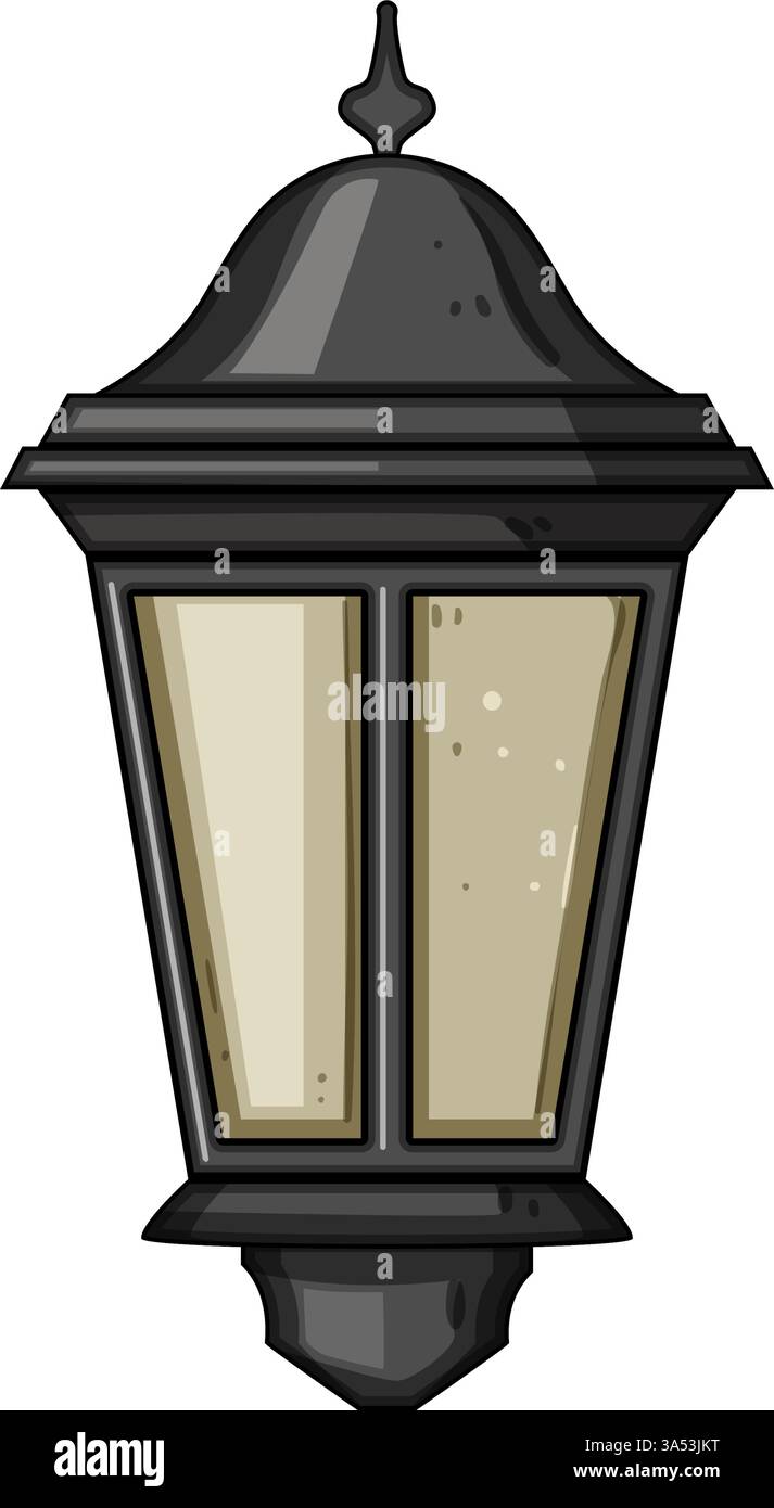 garden exterior lamp cartoon vector illustration Stock Vector Image ...