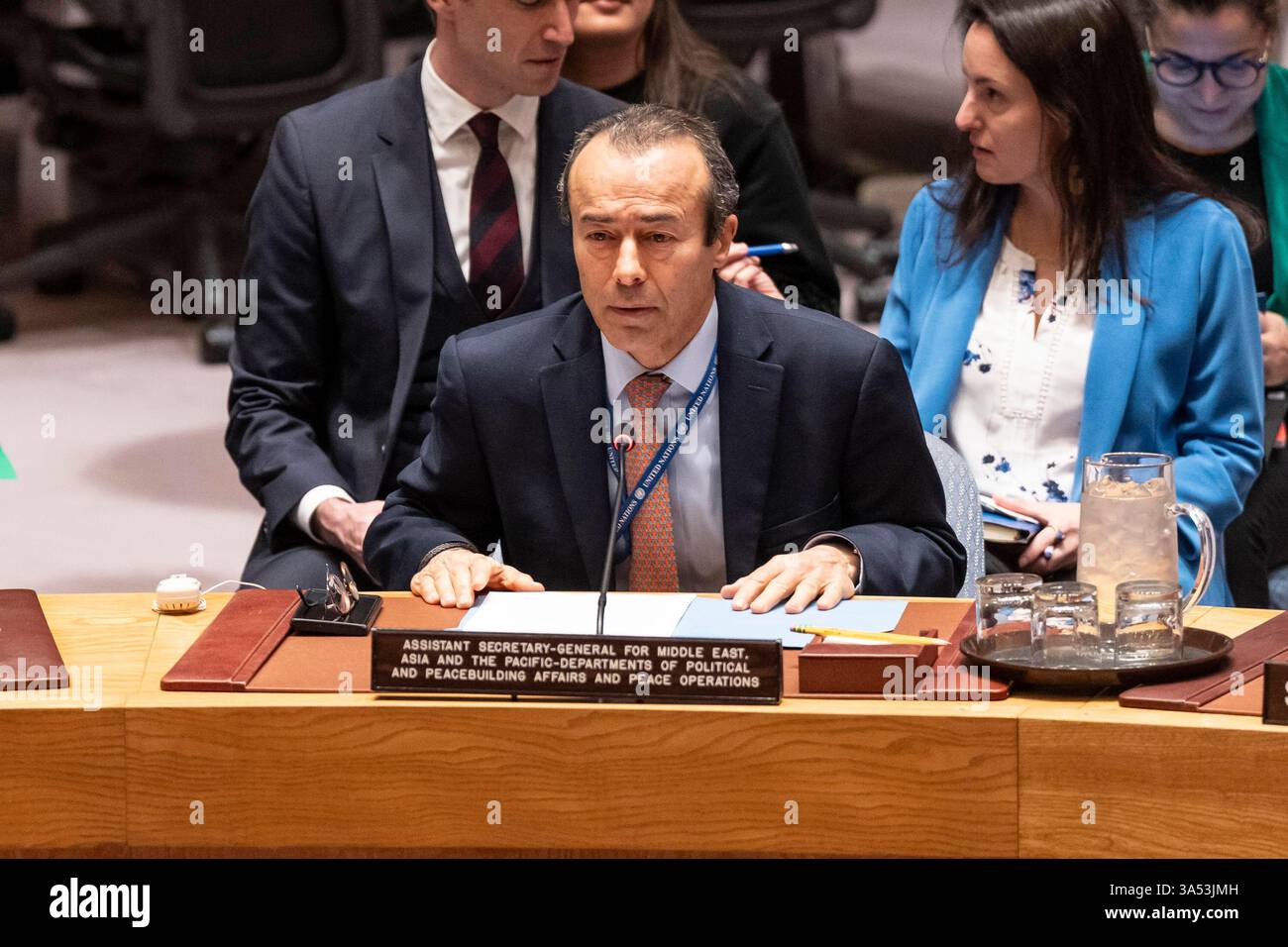 New York, New York, USA. 20th Mar, 2025. Khaled Khiari, Assistant Secretary-General for the ...