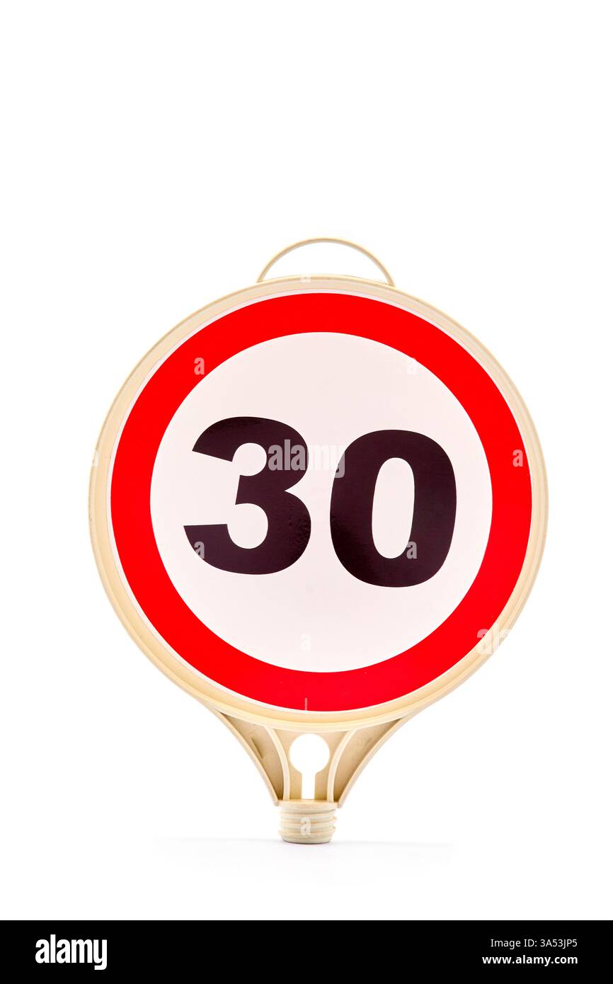 A Stop Sign Featuring a Clear 30 Kilometers Per Hour Speed Limit, Ideal for Traffic Regulation ...