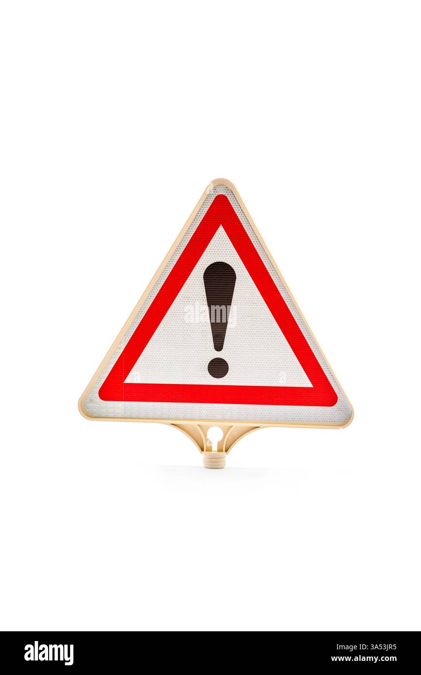 Triangular Warning Sign Featuring an Exclamation Mark on a White ...