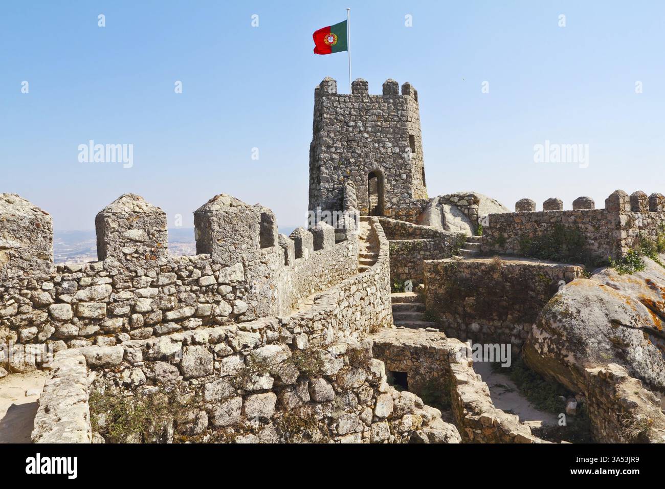 Fantastically beautiful moorish fortress in Portugal - ancient stone ...