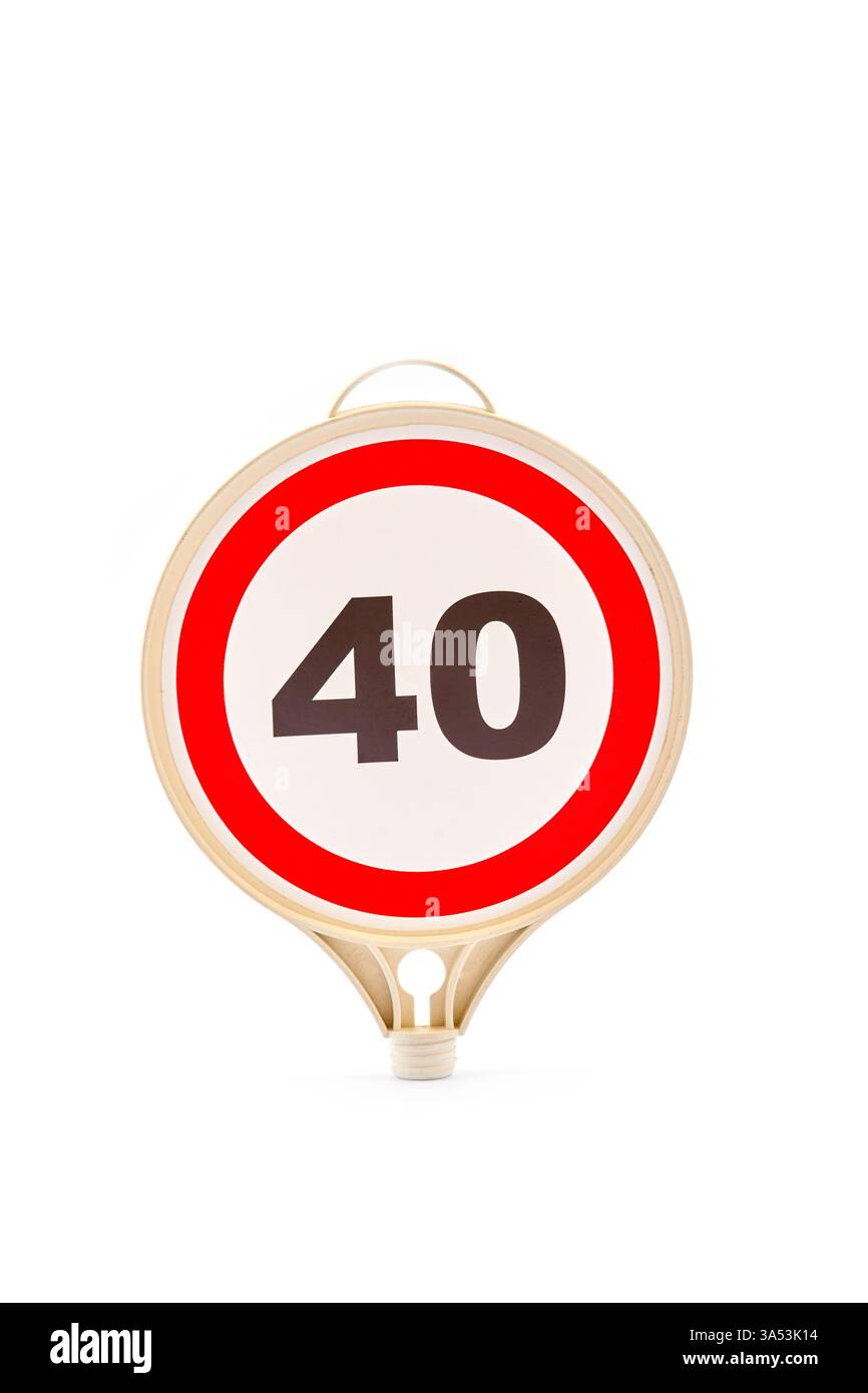 A Red and White Circular Speed Limit Sign Indicating a Maximum Speed of ...