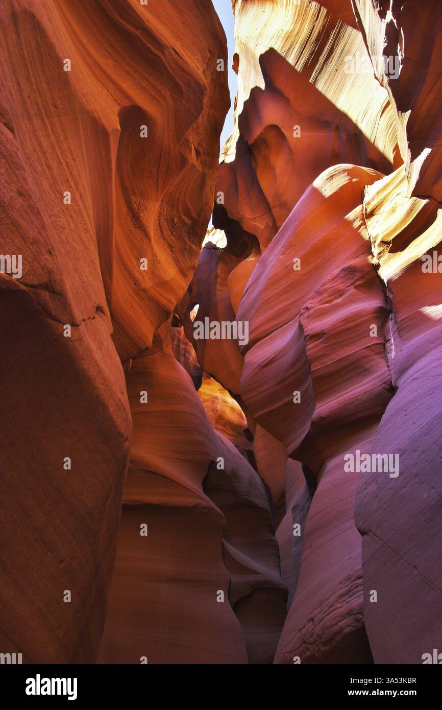 The well-known canyon Antelope in a magic luminescence midday Stock ...