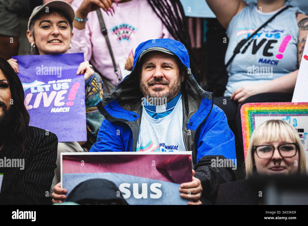 Tallahassee, Florida, USA. 20th Mar, 2025. Paster JAKOB HERO SHAW holds ...