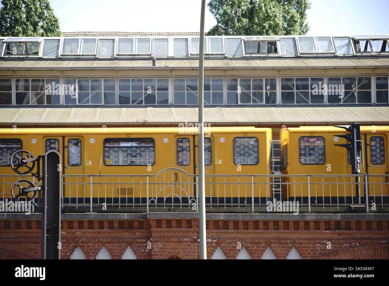 The Berlin rapid transit railway or S-Bahn runs over a bridge Stock ...