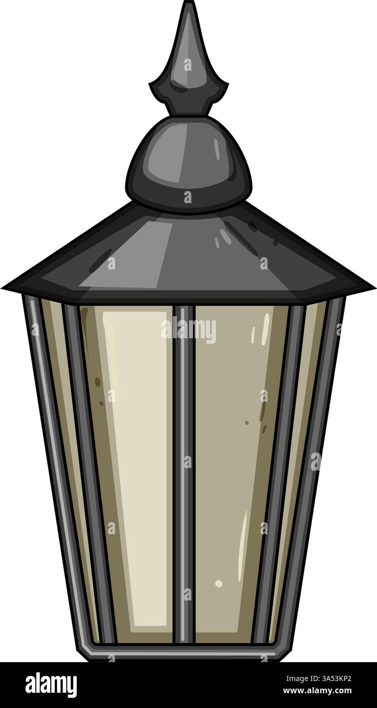 led exterior lamp cartoon vector illustration Stock Vector Image & Art ...