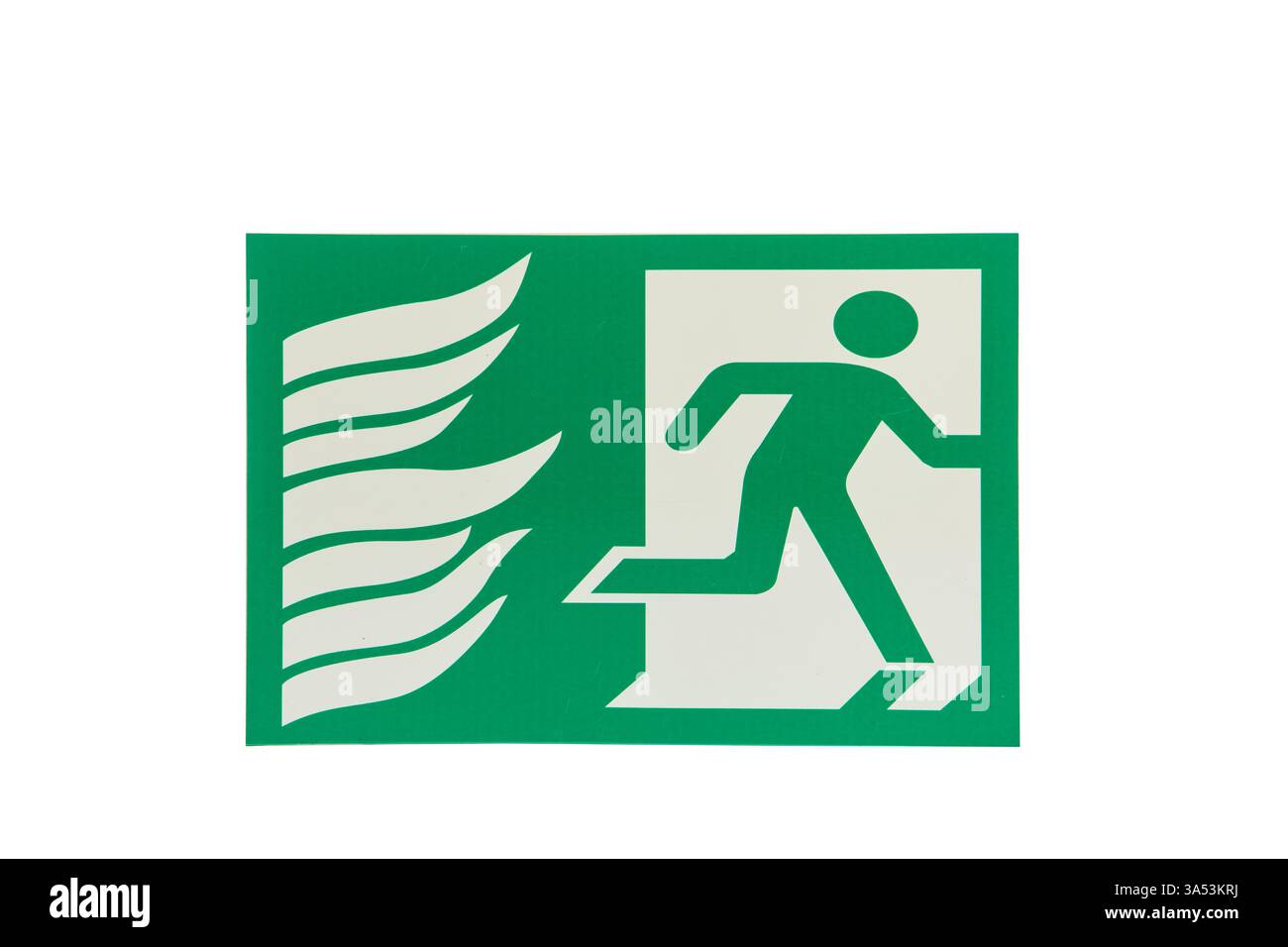 Emergency Exit Sign Indicating Safe Evacuation Route with Flame Icons ...