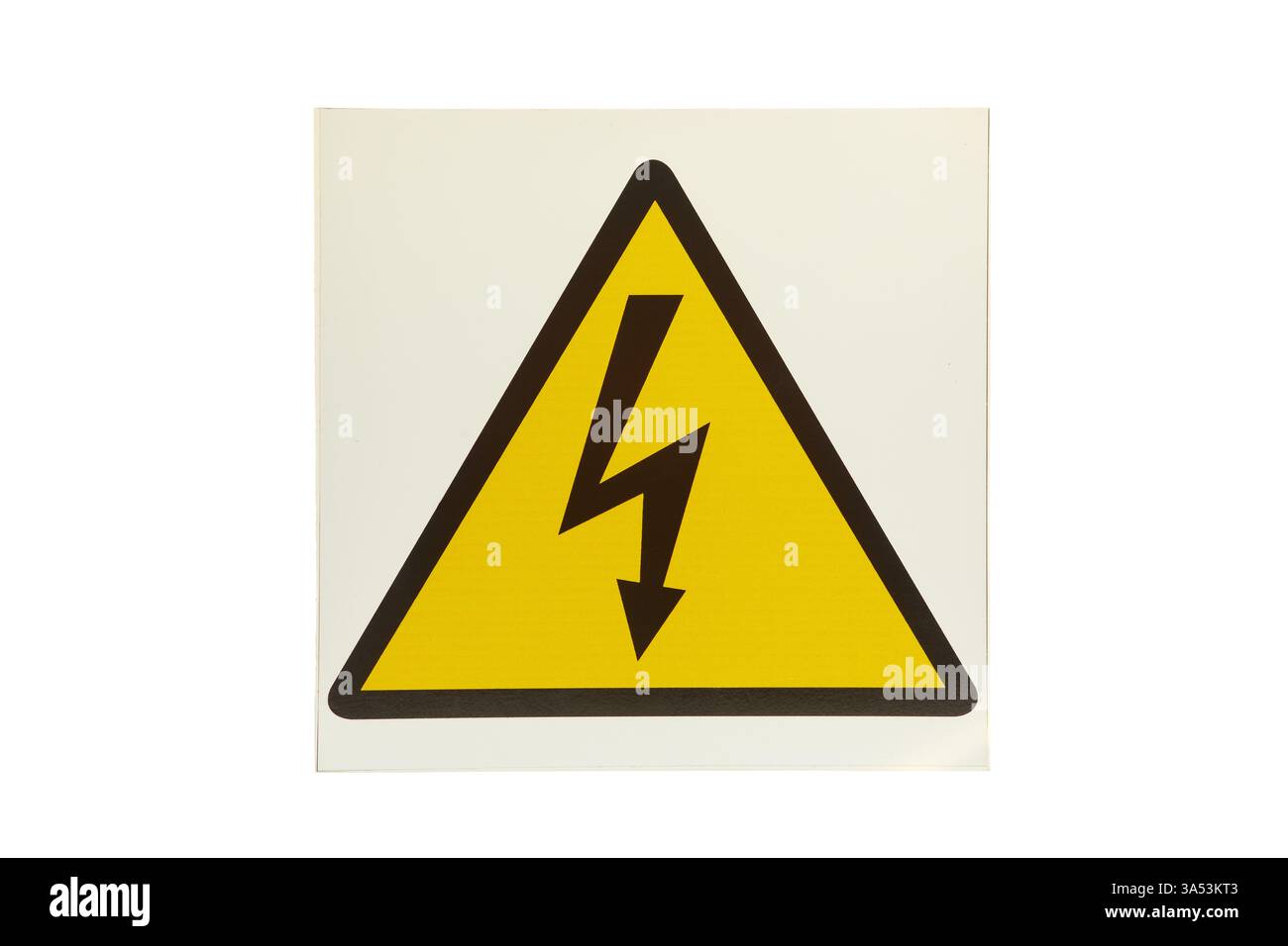 Warning Sign Indicating High Voltage Danger with a Lightning Bolt ...