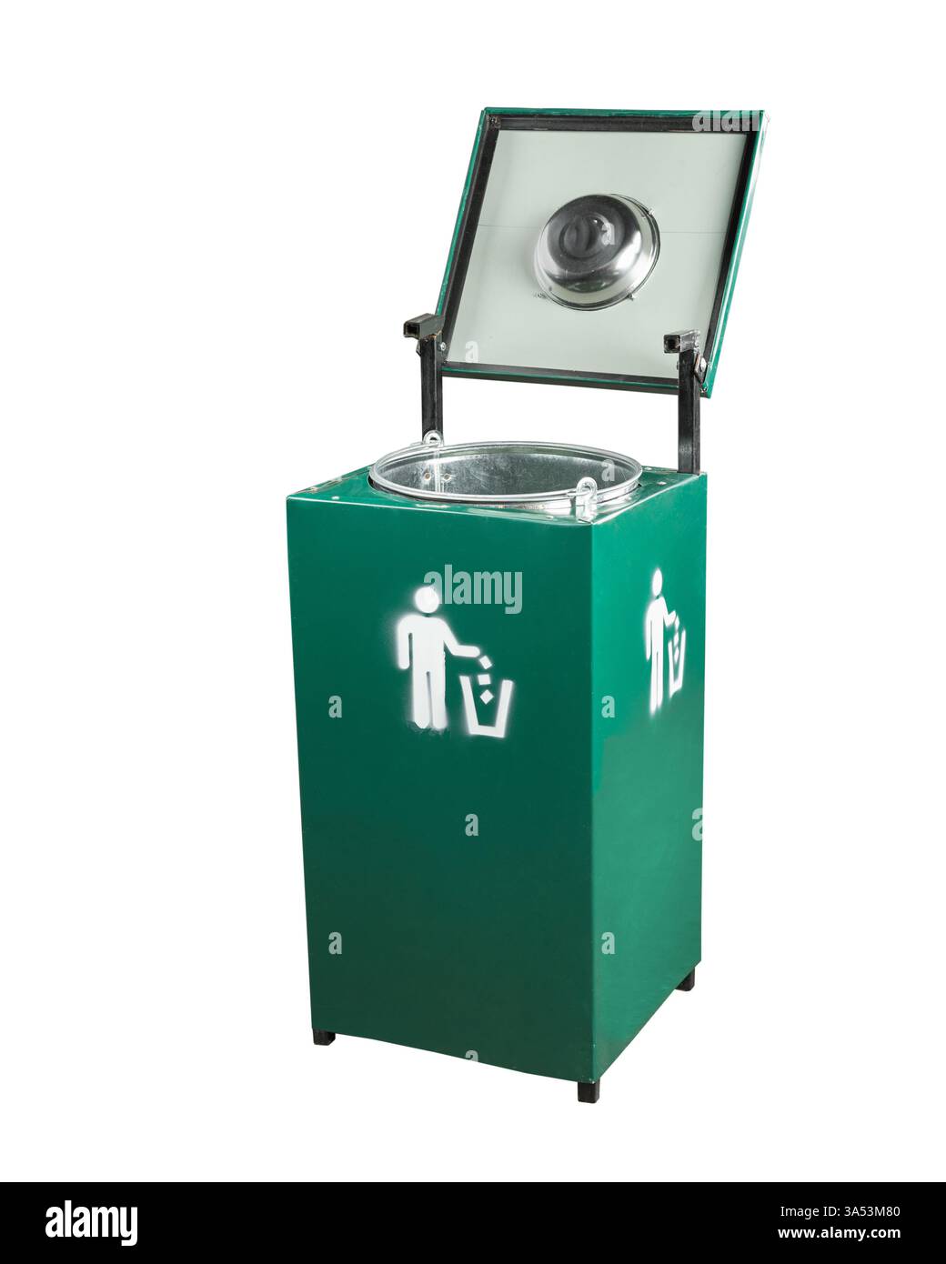 A Green Trash Bin with an Open Lid, Promoting Responsible Waste ...