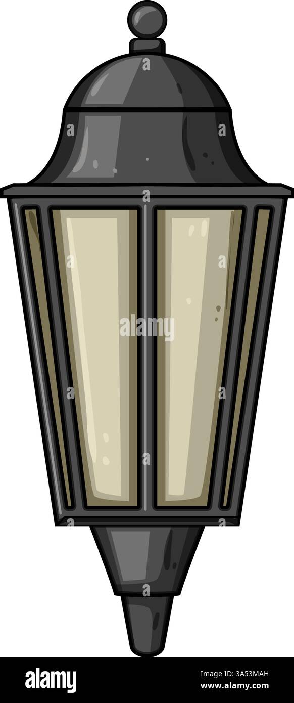 decorative exterior lamp cartoon vector illustration Stock Vector Image ...