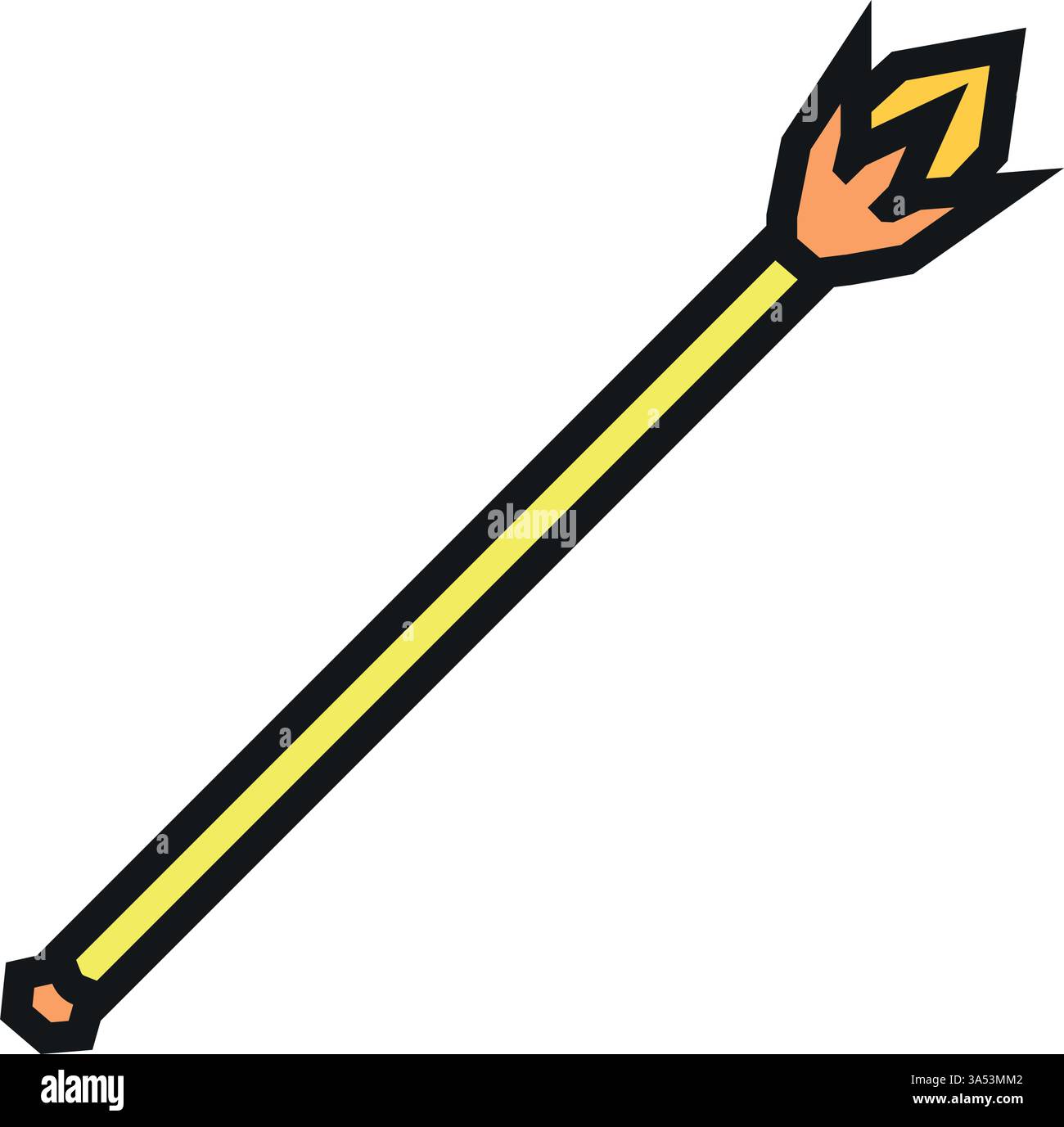 Isolated animated yellow magician staff magic icon illustration Stock ...