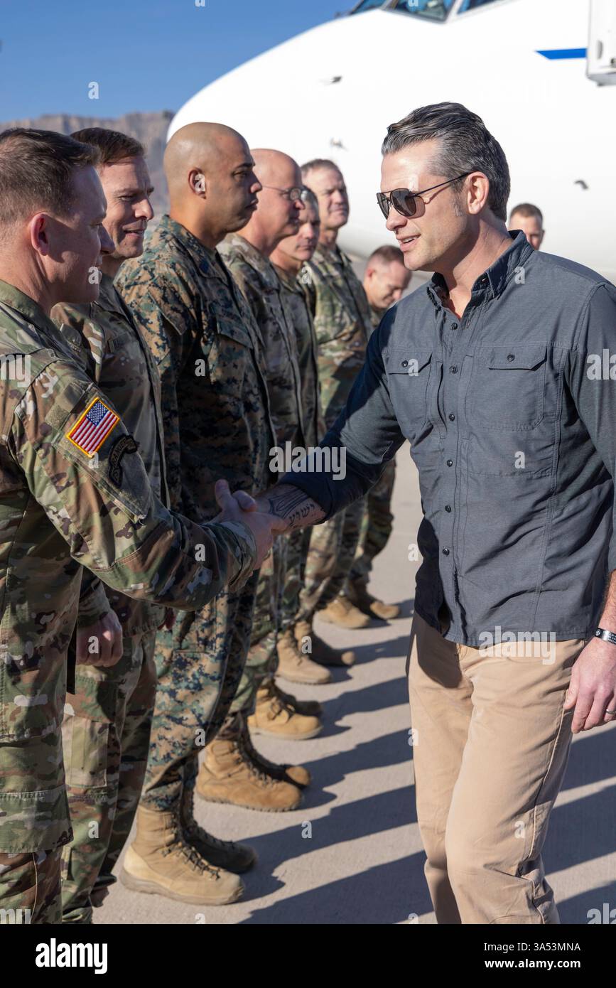 El Paso, Texas, USA. 3rd Feb, 2025. U.S. Secretary of Defense Pete ...