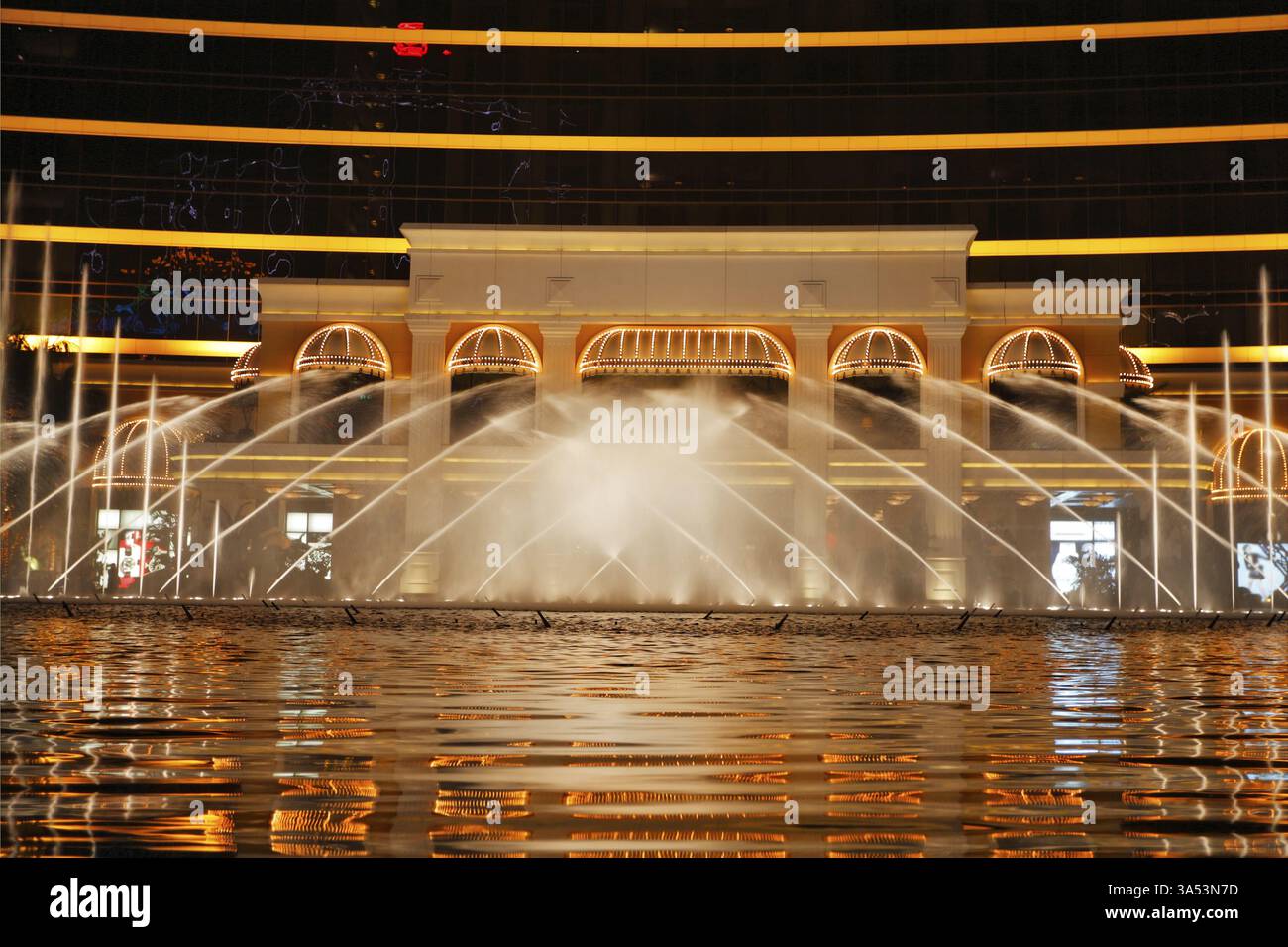 Magnificent evening performance Dancing fountains in a complex of ...