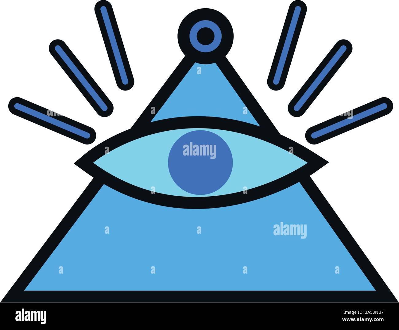 Isolated blue triangle with eye magic icon Stock Vector Image & Art - Alamy