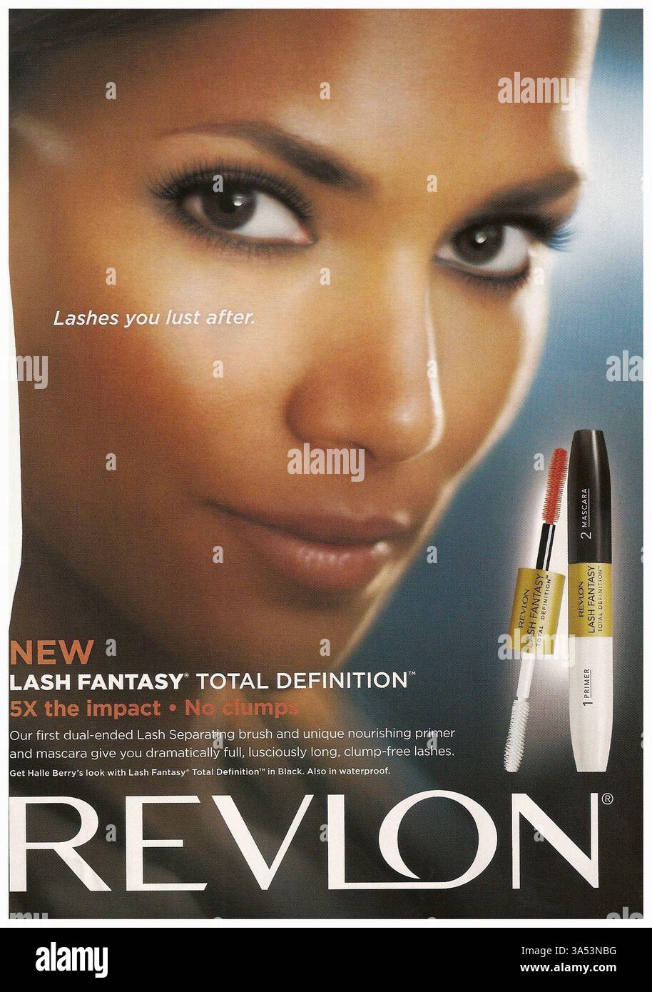2008 Revlon Lash Fantasy Mascara Magazine Ad featuring Halle Berry ...