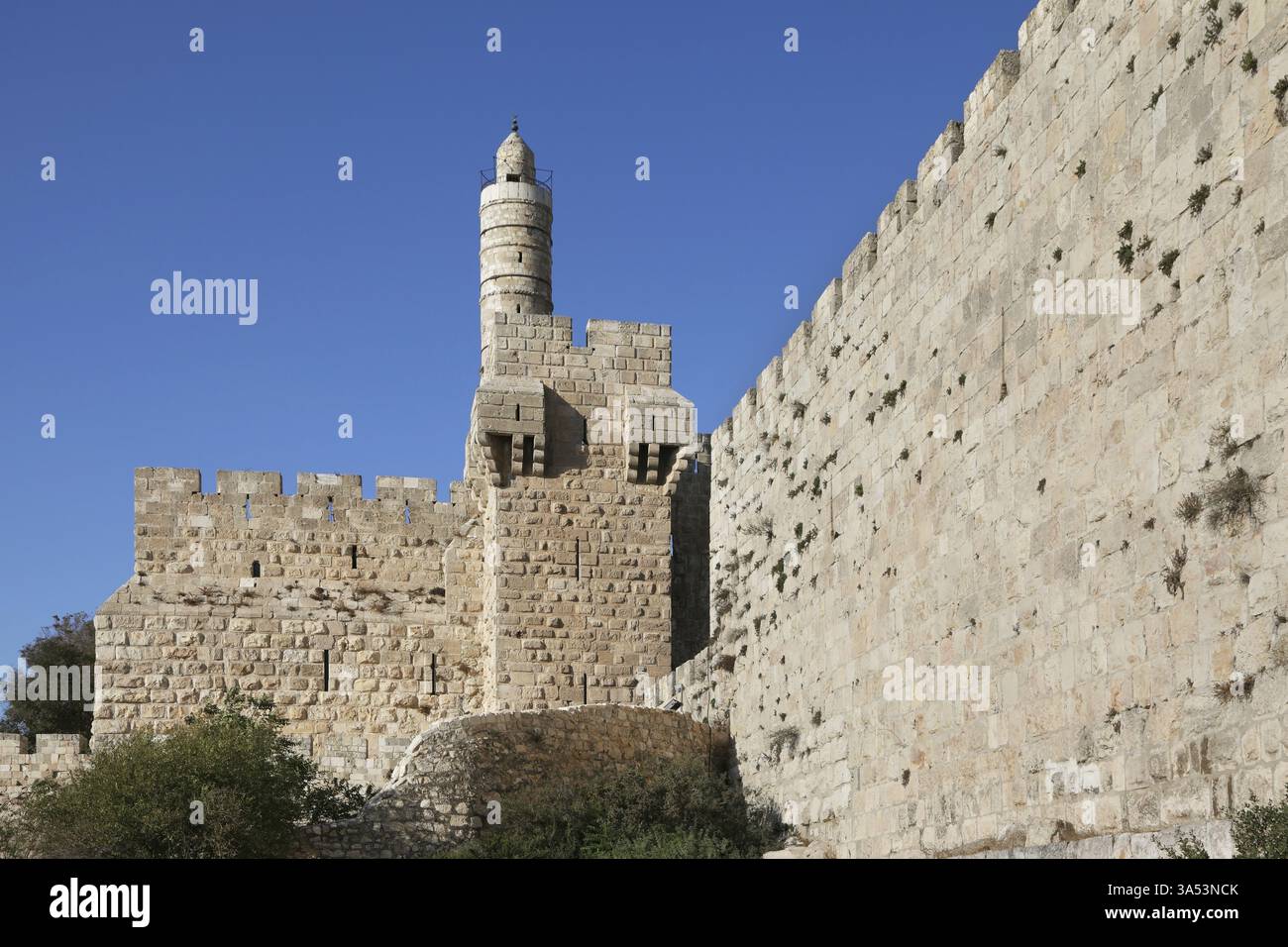 David's tower. Eternal Jerusalem surrounded with indestructible walls ...