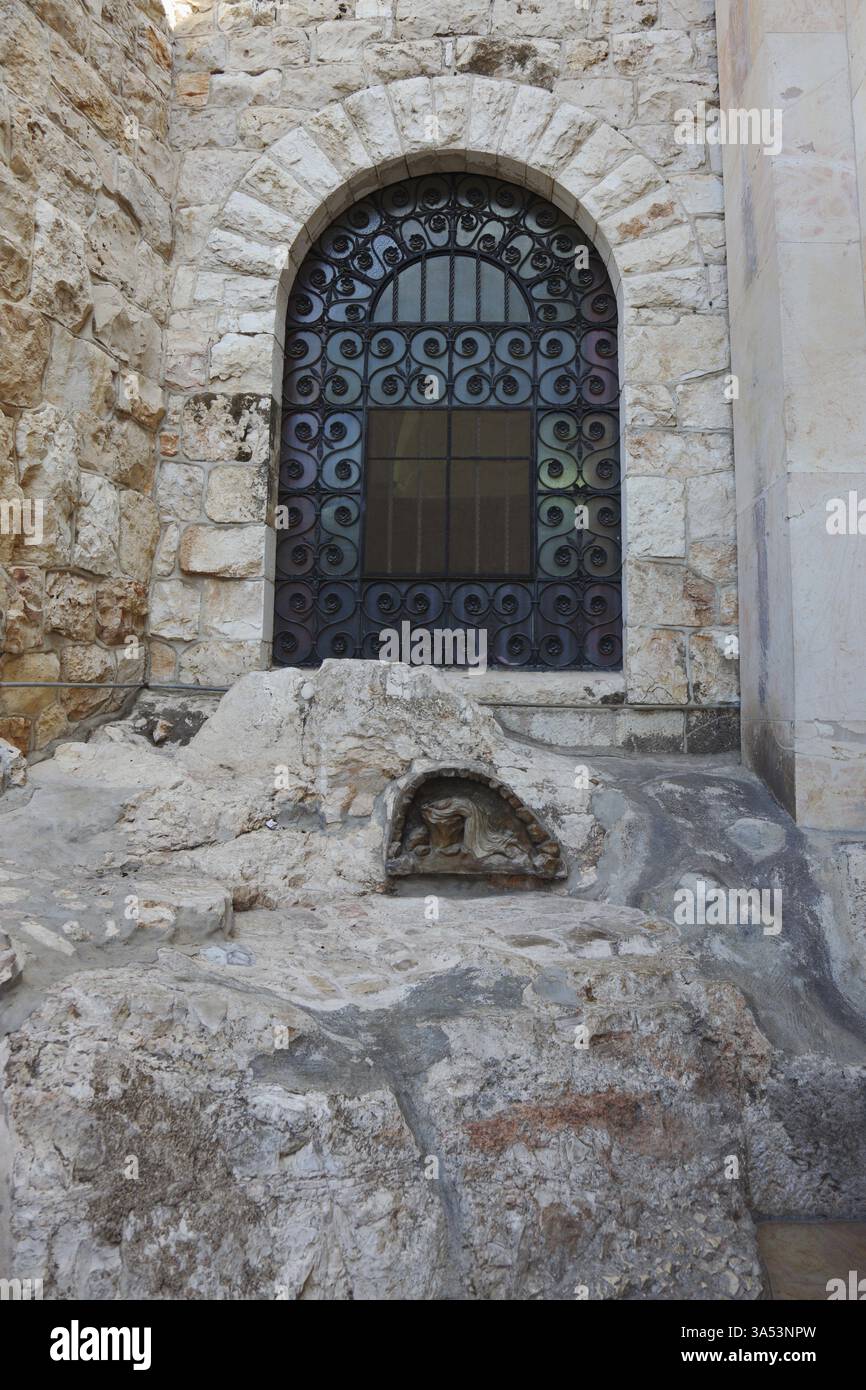 The famous sacred stone in the garden of Gethsemane. Jerusalem Stock Photo - Alamy