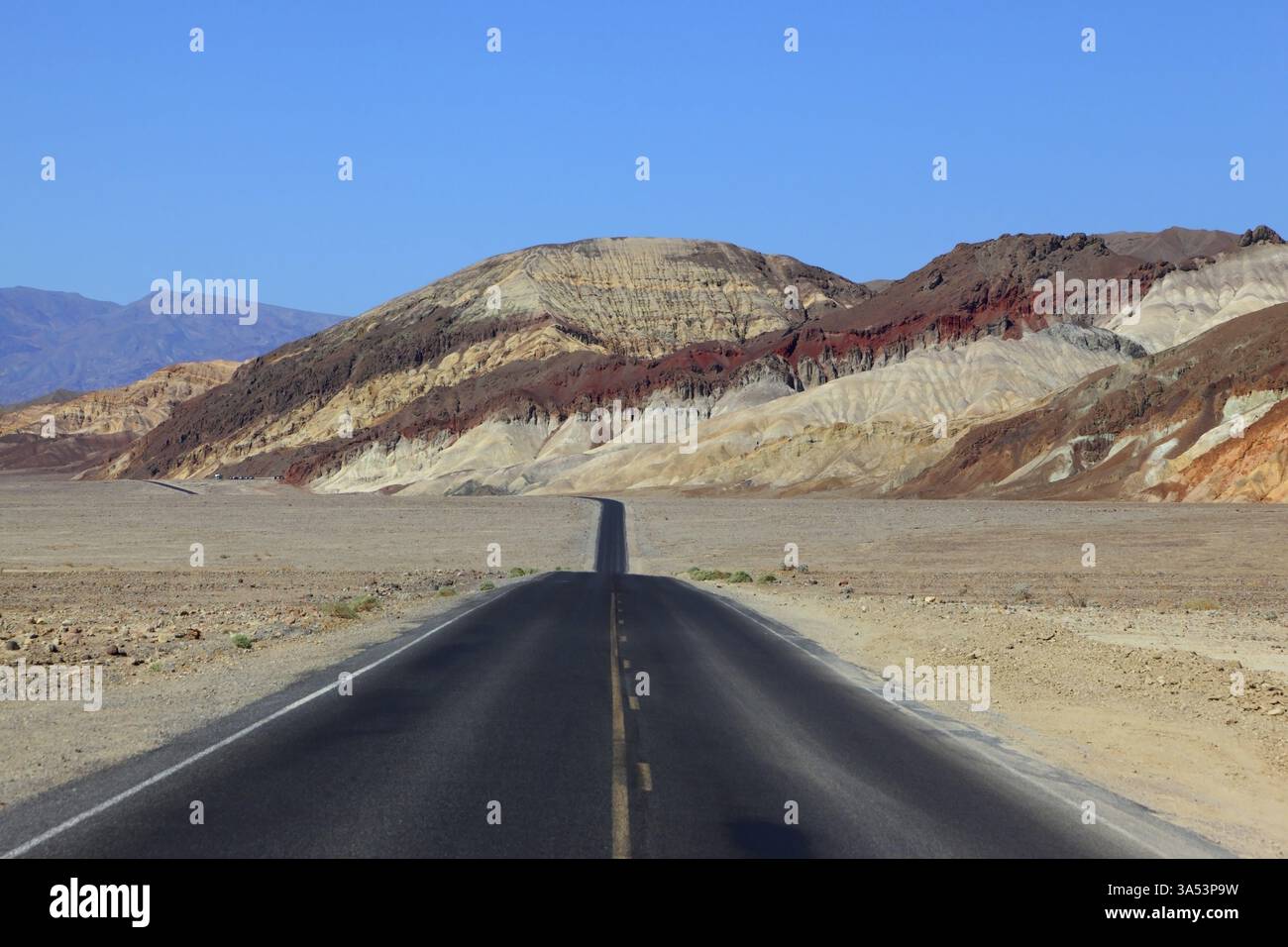 High-speed highway in the desert Death Valley. California Stock Photo ...