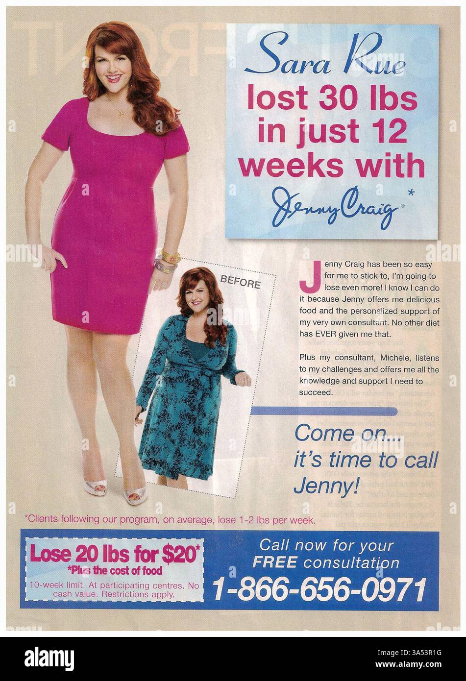 2010 ad Jenny Craig Metabolic program featuring actress Sara Rue Stock ...