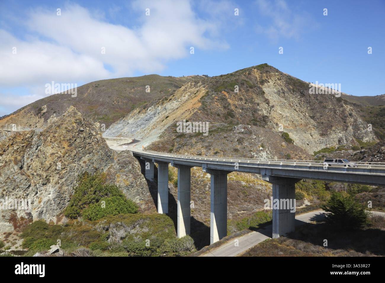 The magnificent bridge-viaduct on coastal highway of Pacific ocean ...
