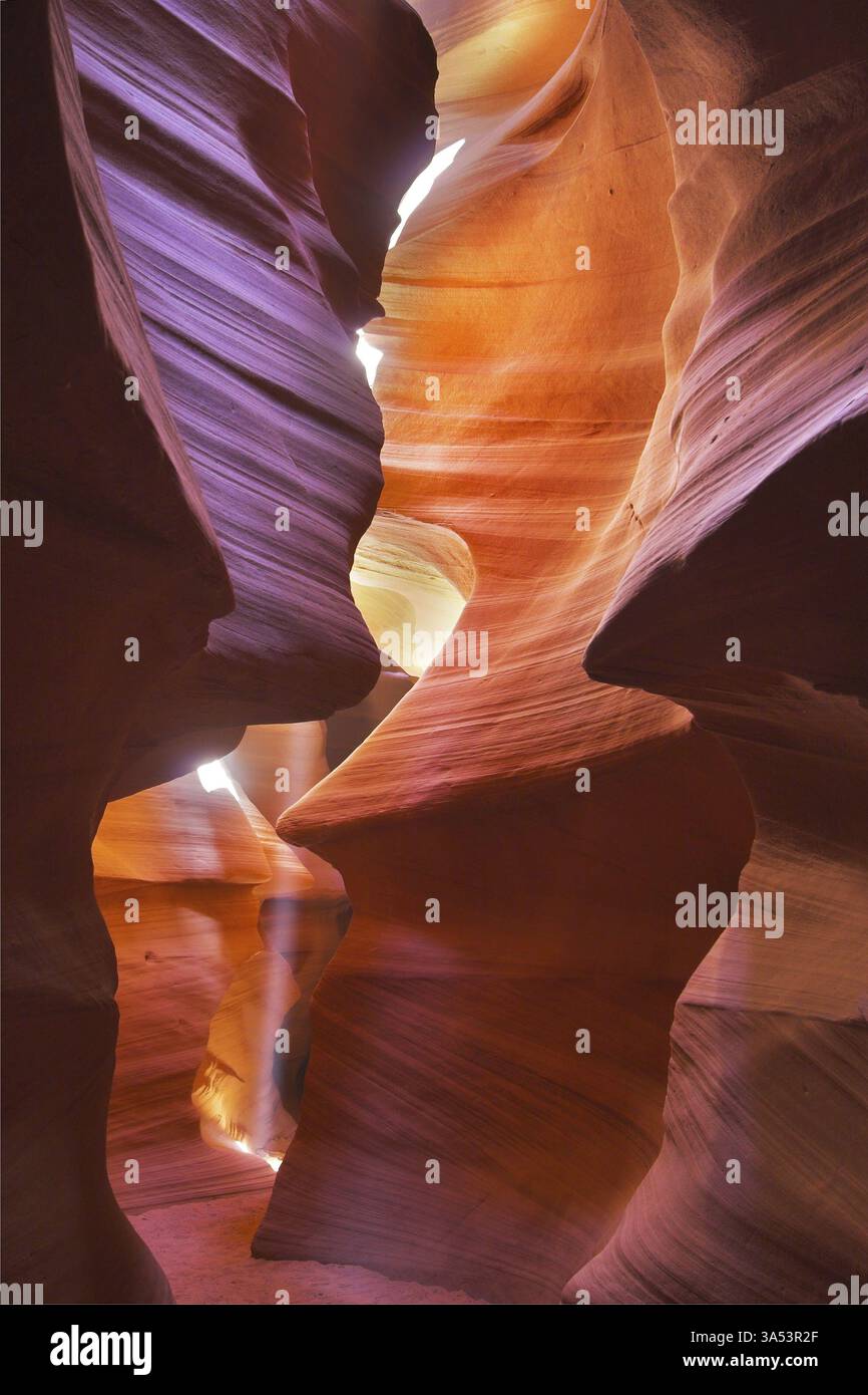 A direct solar beam at midday in a magnificent canyon Antelope in the ...