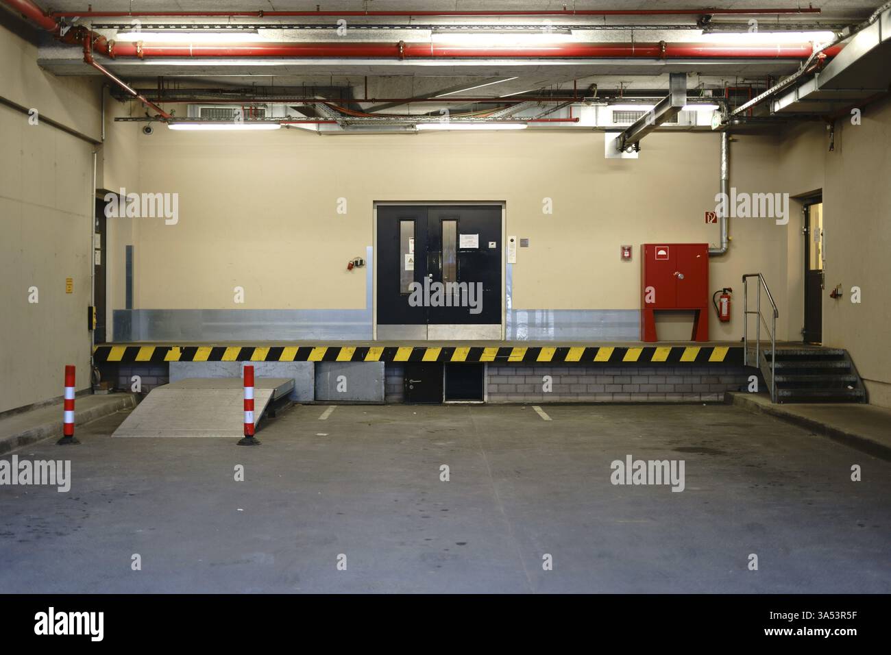 The loading ramp of a commercial building with fire protection ...
