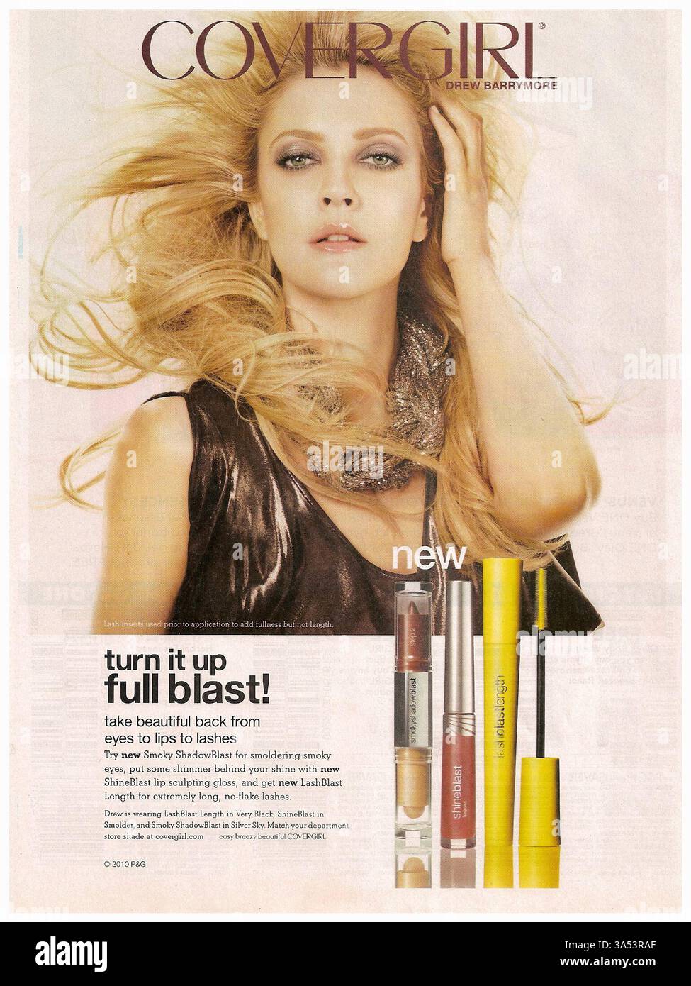 2010 print ad for CoverGirl Blast collection cosmetics featuring Drew ...