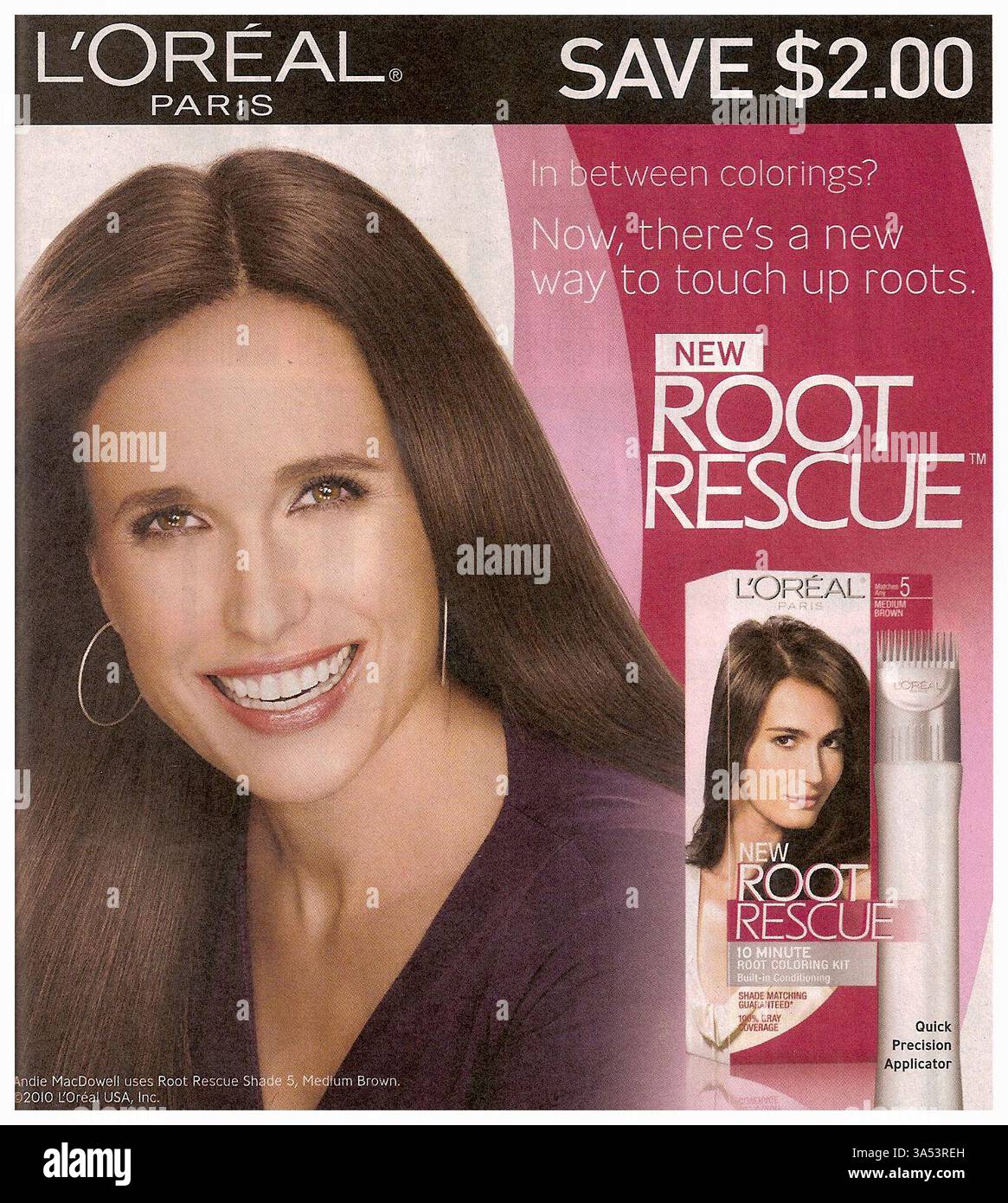 2010 a coupon print advertisement for L'Oréal Paris Magic Root Rescue ...