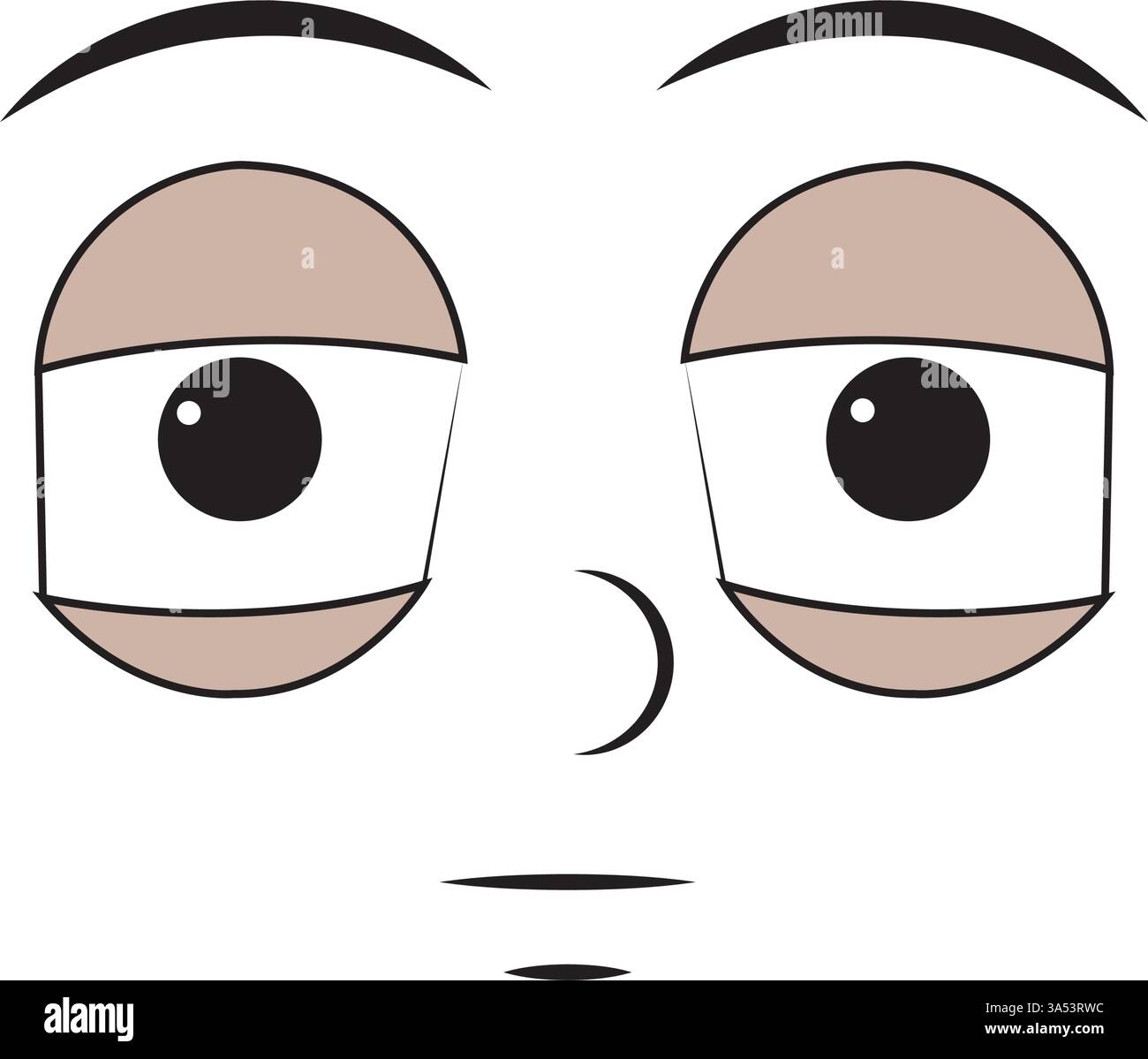 Flat boring expression emote avatar Stock Vector Image & Art - Alamy