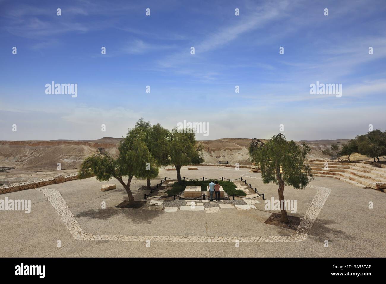 Memorial Cemetery of the founder of Israel, David Ben Gurion and his wife Pauline. Kibbutz Sde ...